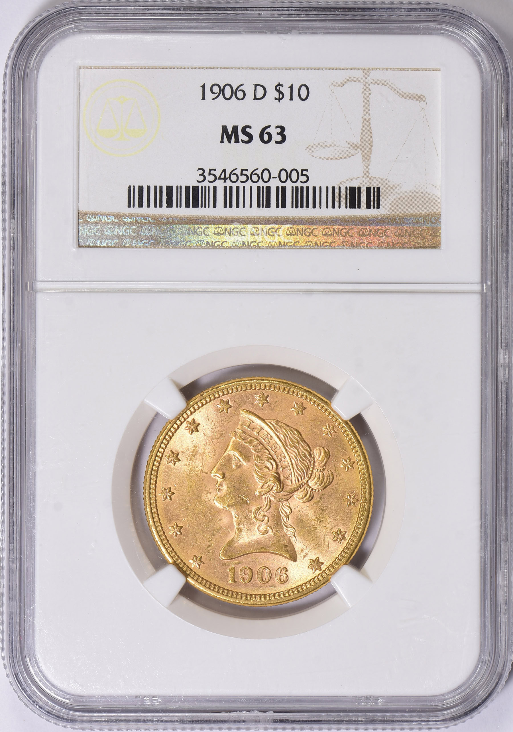 1906-D Liberty Gold Eagle NGC MS-63 (Item 1857430) | GreatCollections Coin Auctions