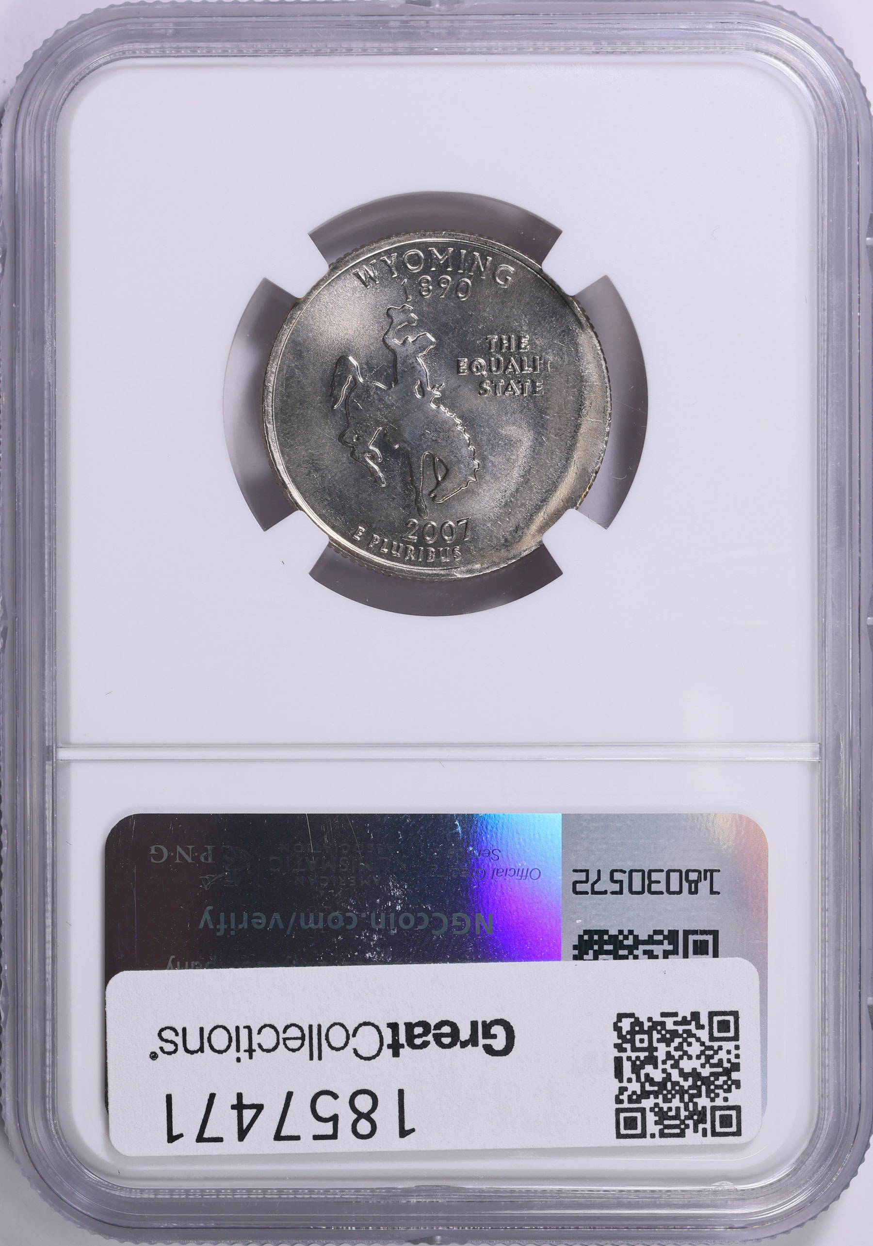 Mint Error 2007-D State Quarter Wyoming Defective Planchet (5.2g) NGC ...