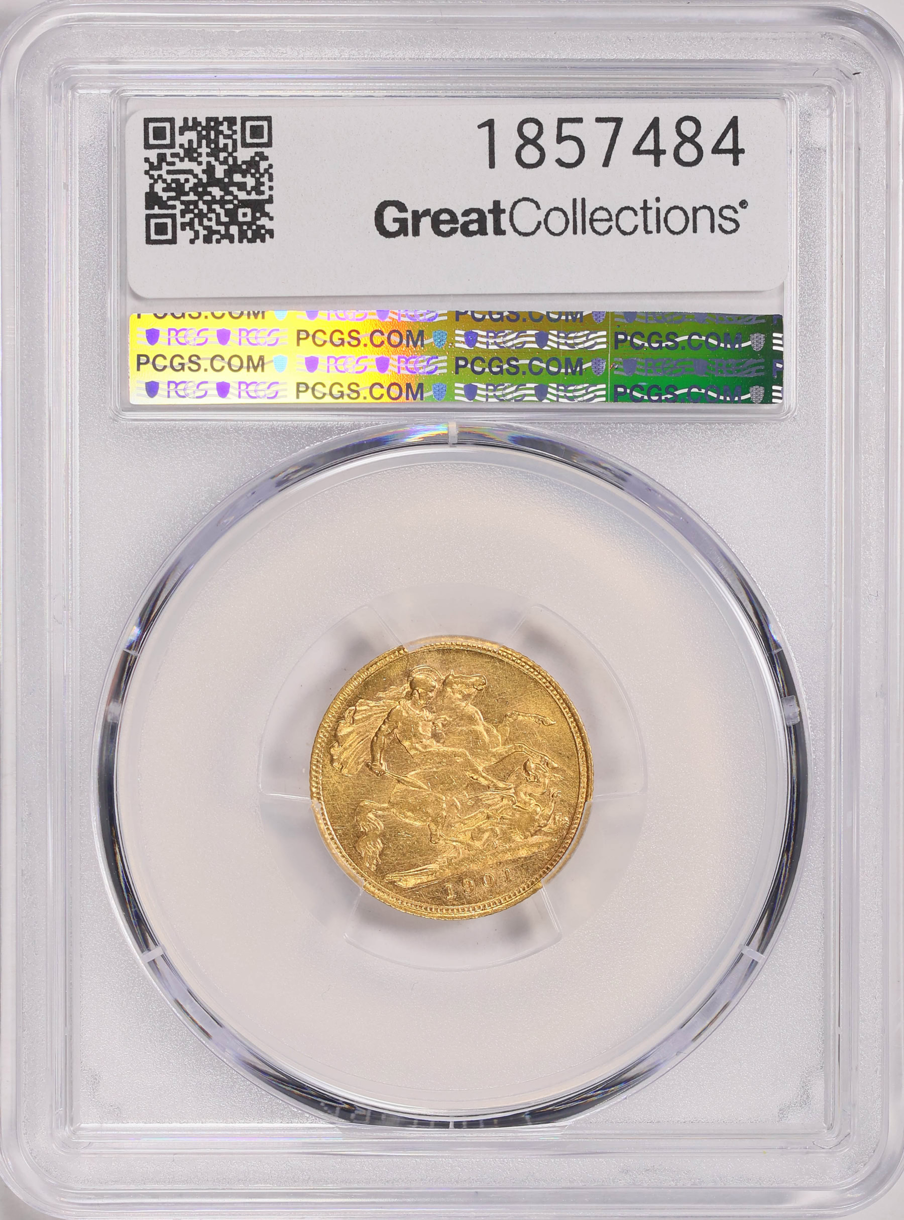 Great Britain 1901 Gold 1/2 Sovereign KM-784 PCGS Genuine AU Details ...
