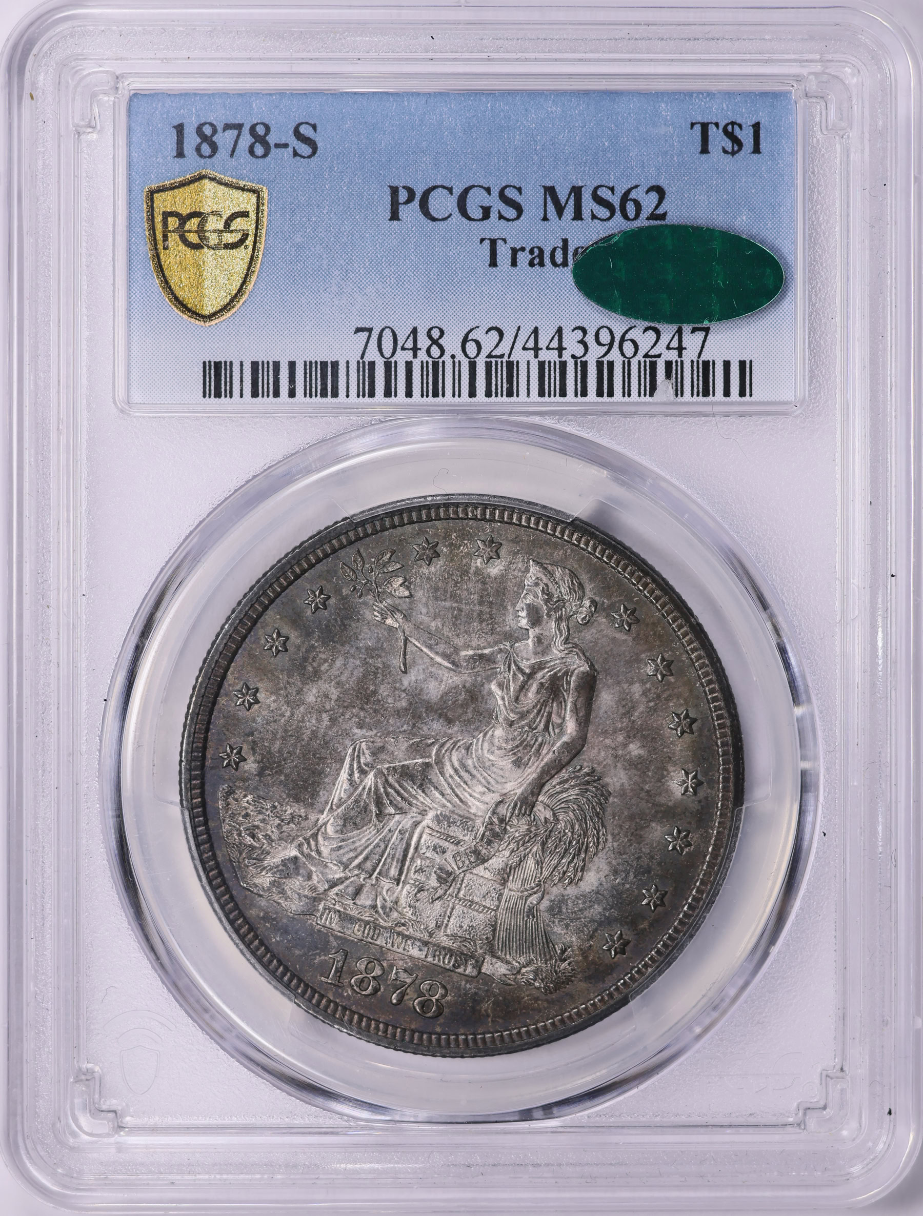 1878-S Trade Silver Dollar PCGS MS-62 (CAC Green) (Item 1857575) | GreatCollections Coin Auctions