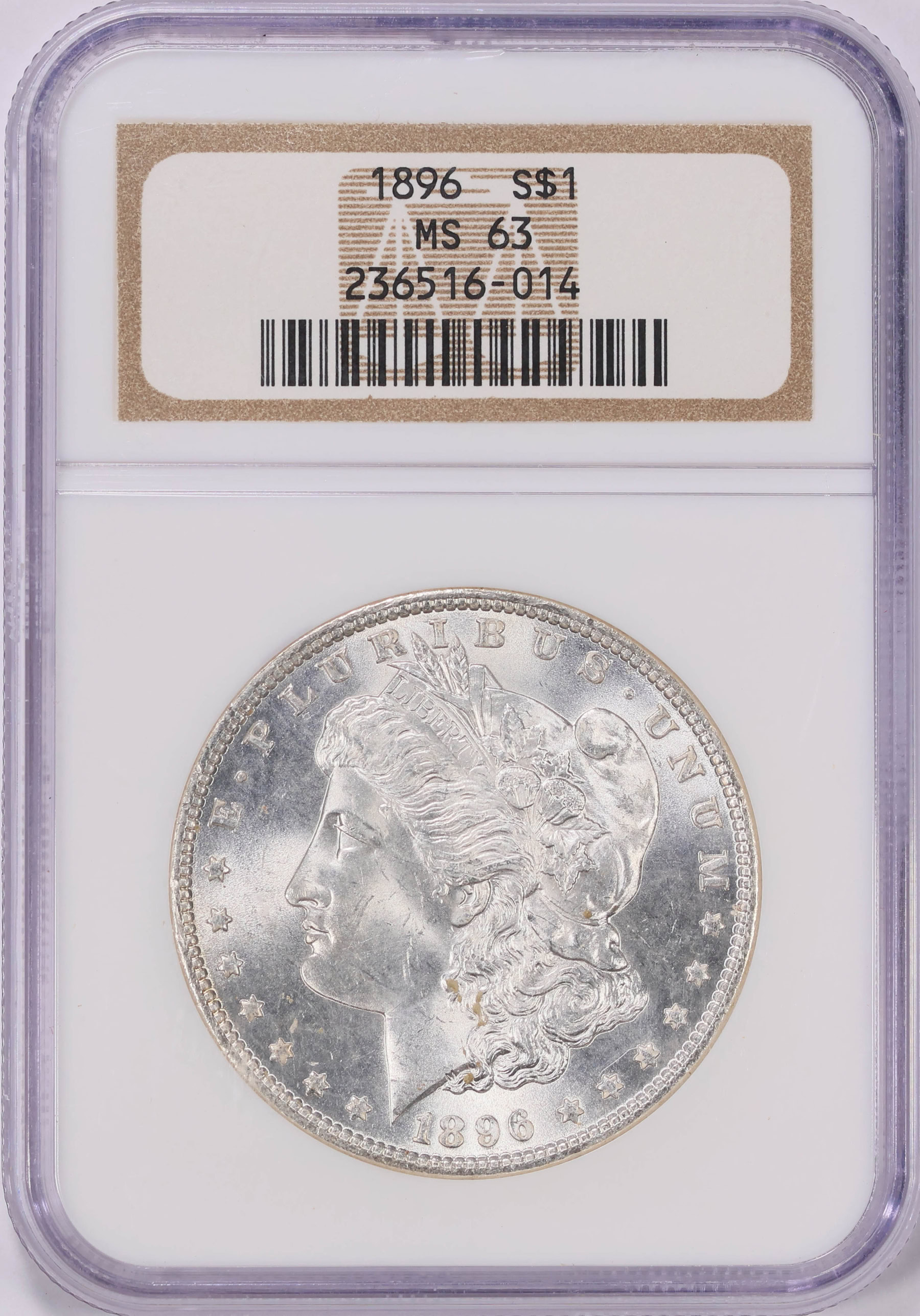 1896 Morgan Silver Dollar NGC MS-63 (Item 1857606) | GreatCollections ...