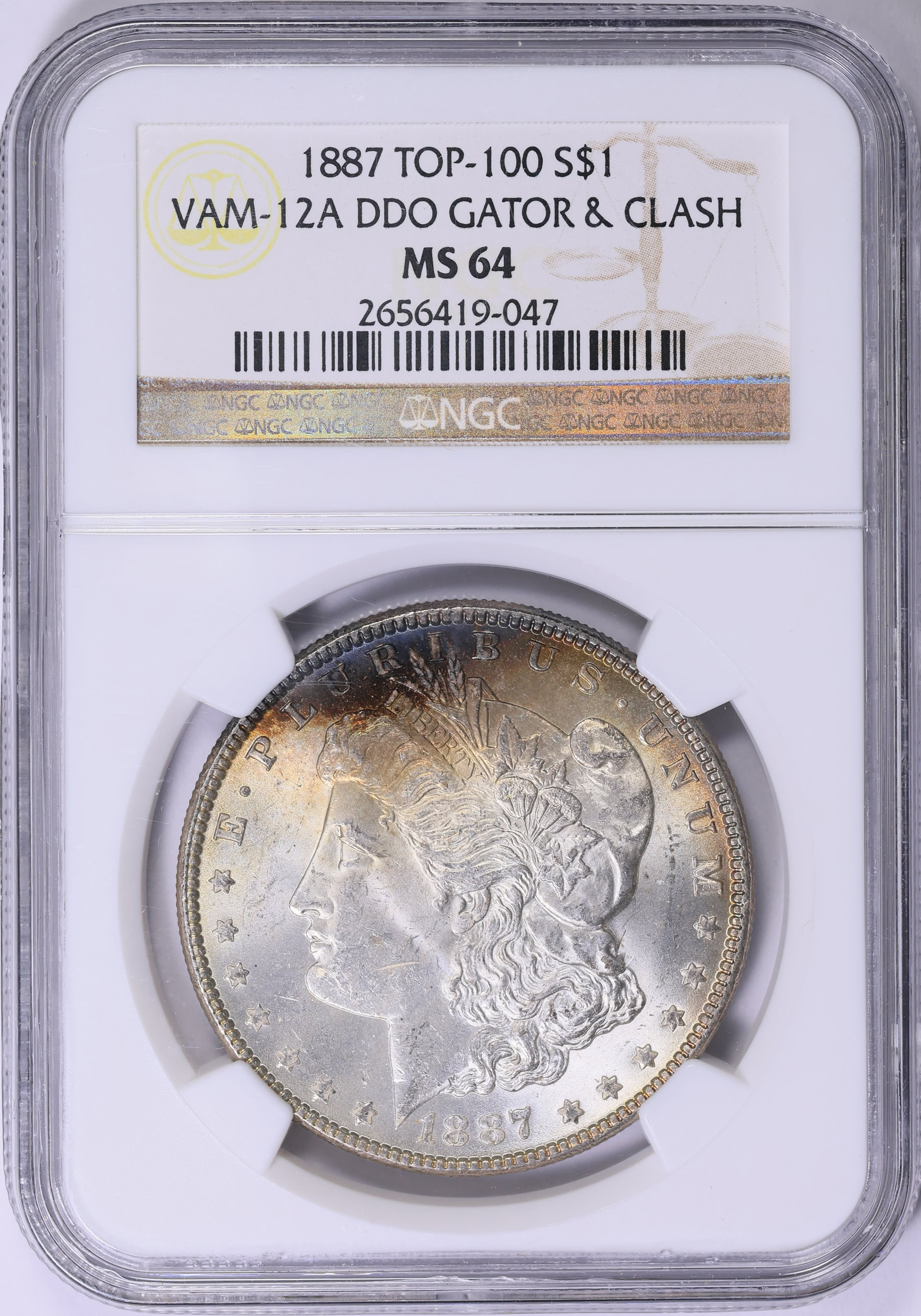 1887 Morgan Silver Dollar Double Die Obverse Gator & Clash VAM-12A Top ...