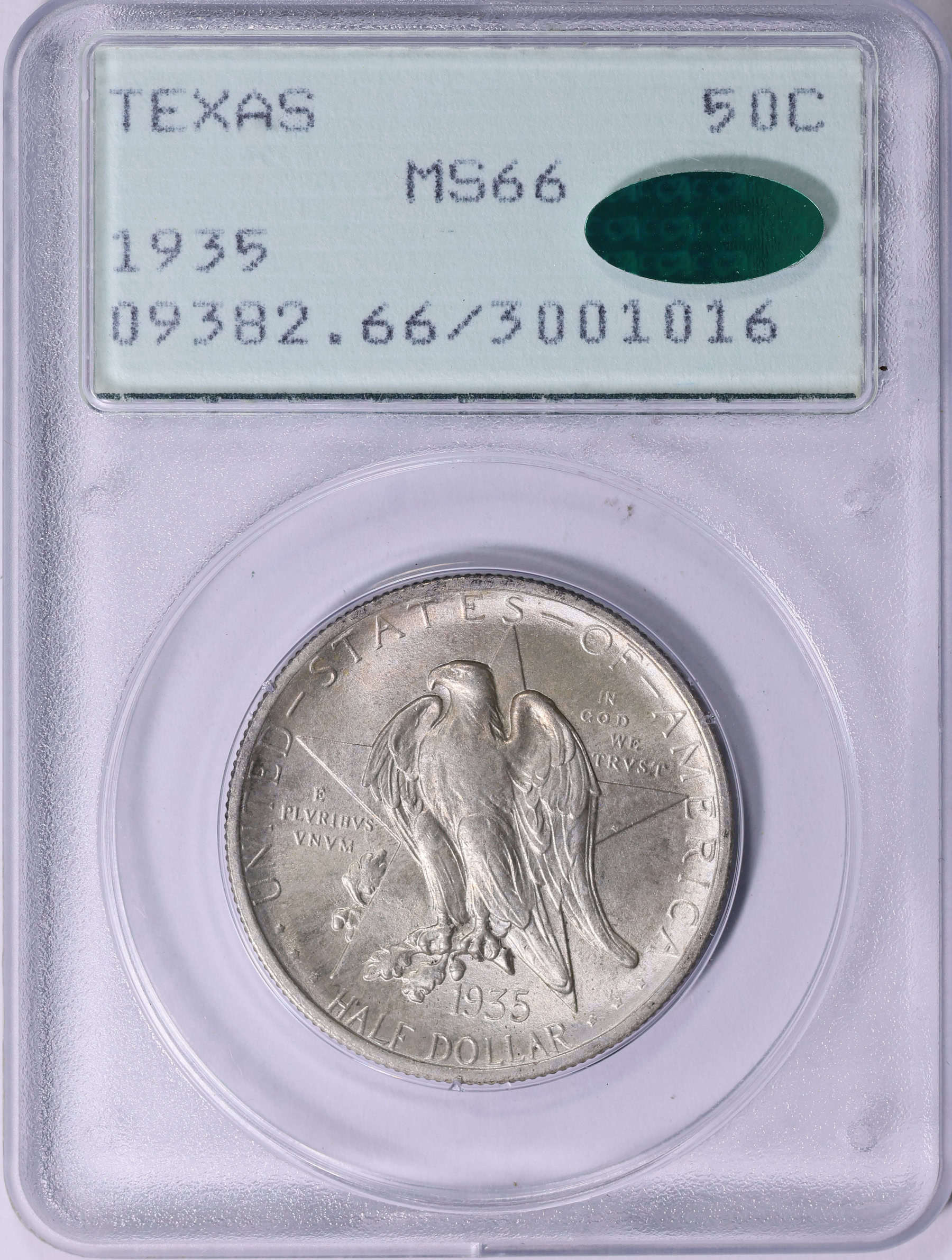 1935 Texas Centennial Half Dollar PCGS MS-66 (CAC Green) OGH (1st Gen) (Item 1857786 ...