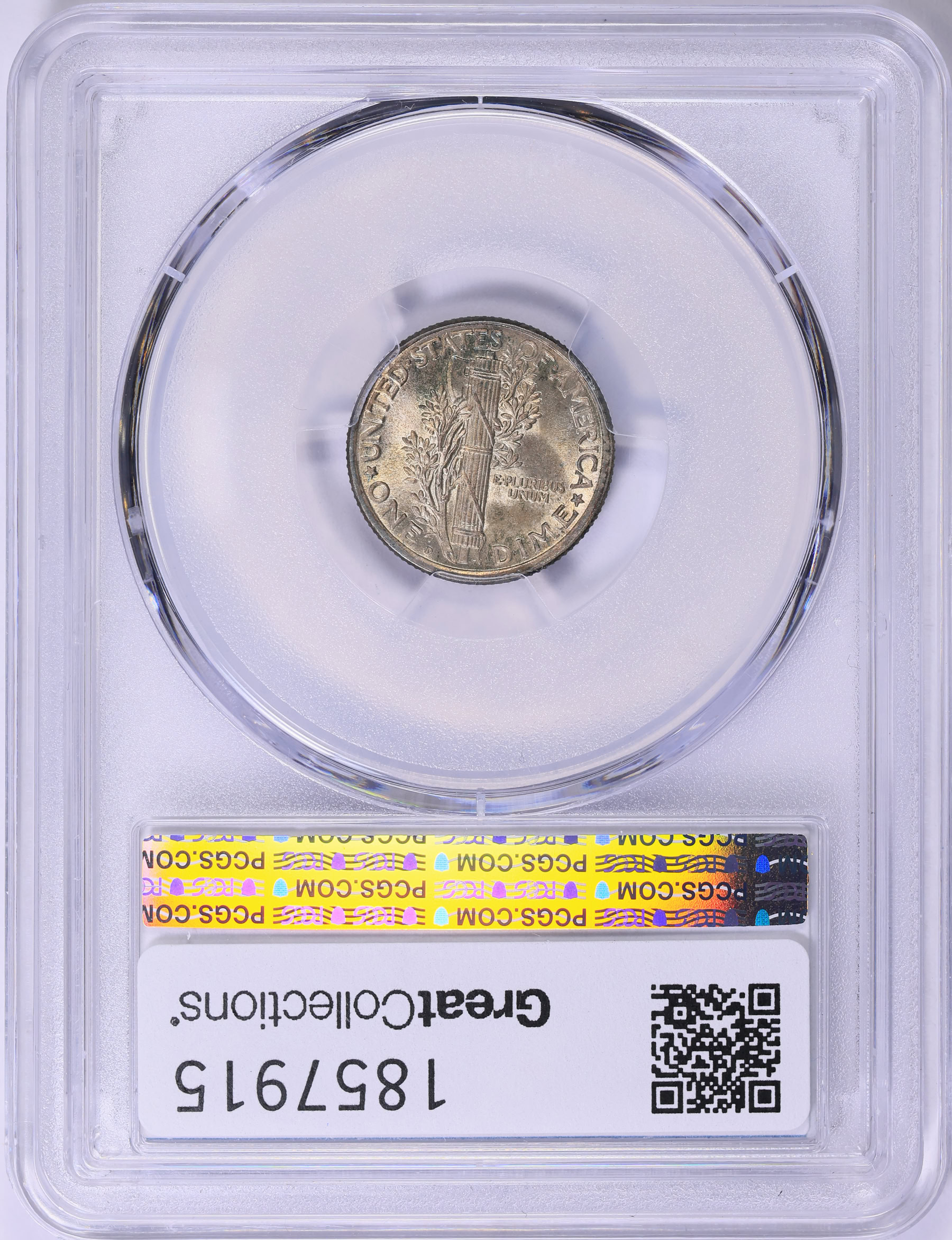 1917-D Mercury Dime PCGS MS-65 FB (Toned) (Item 1857915) | GreatCollections Coin Auctions