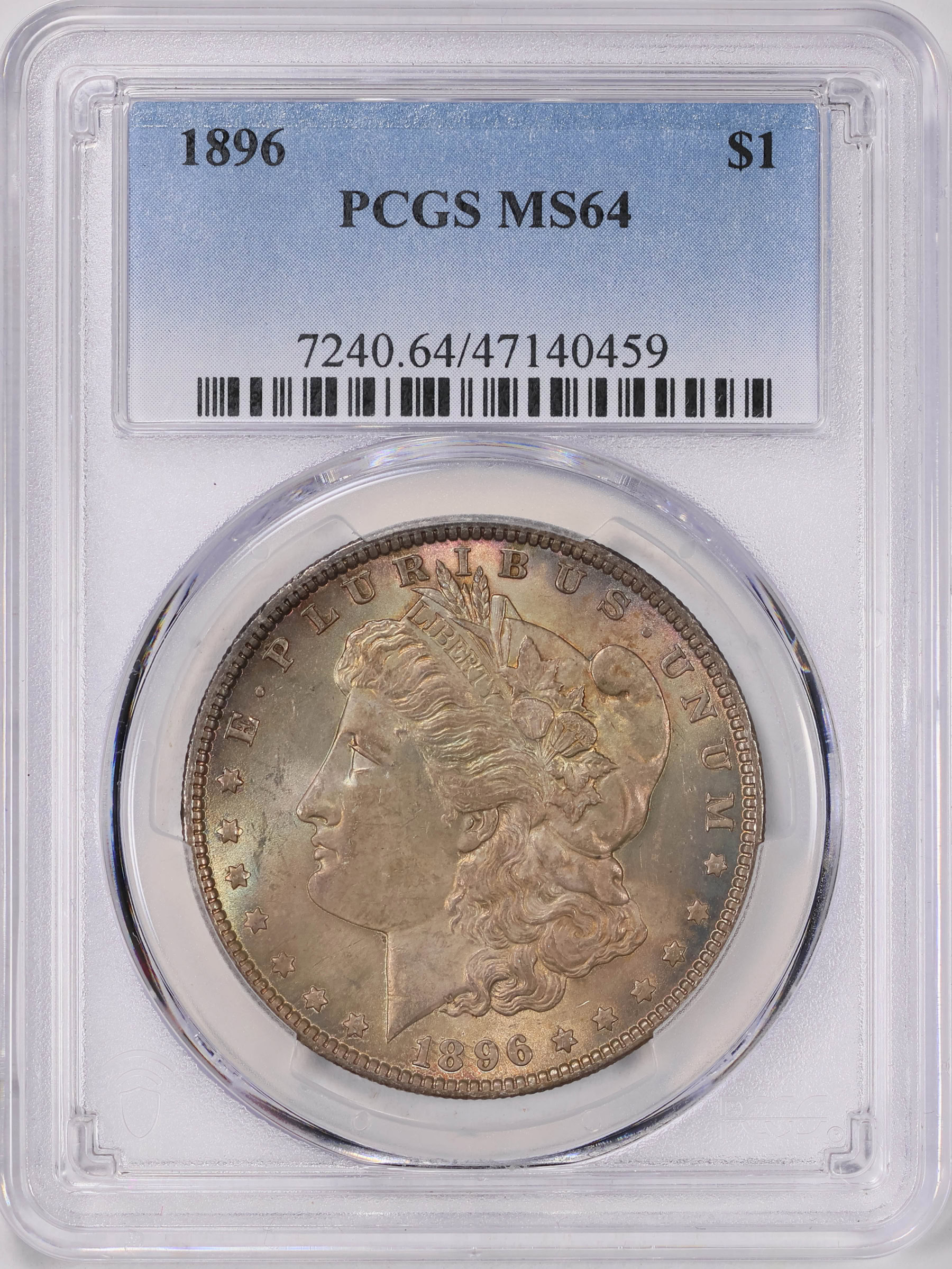 1896 Morgan Silver Dollar PCGS MS-64 (Toned) (Item 1857962) | GreatCollections Coin Auctions