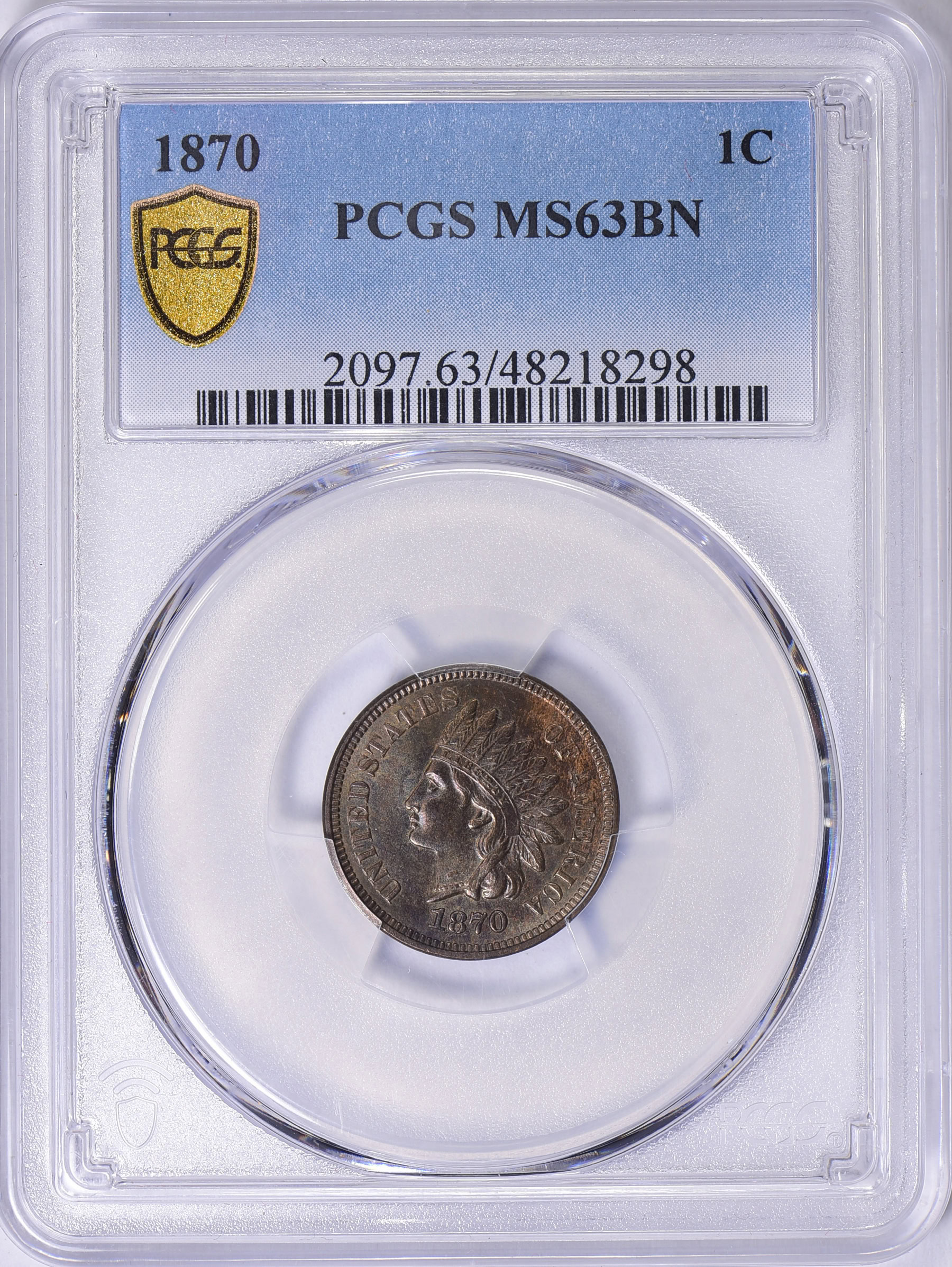 1870 Indian Cent PCGS MS-63 BN (Item 1857983) | GreatCollections Coin Auctions