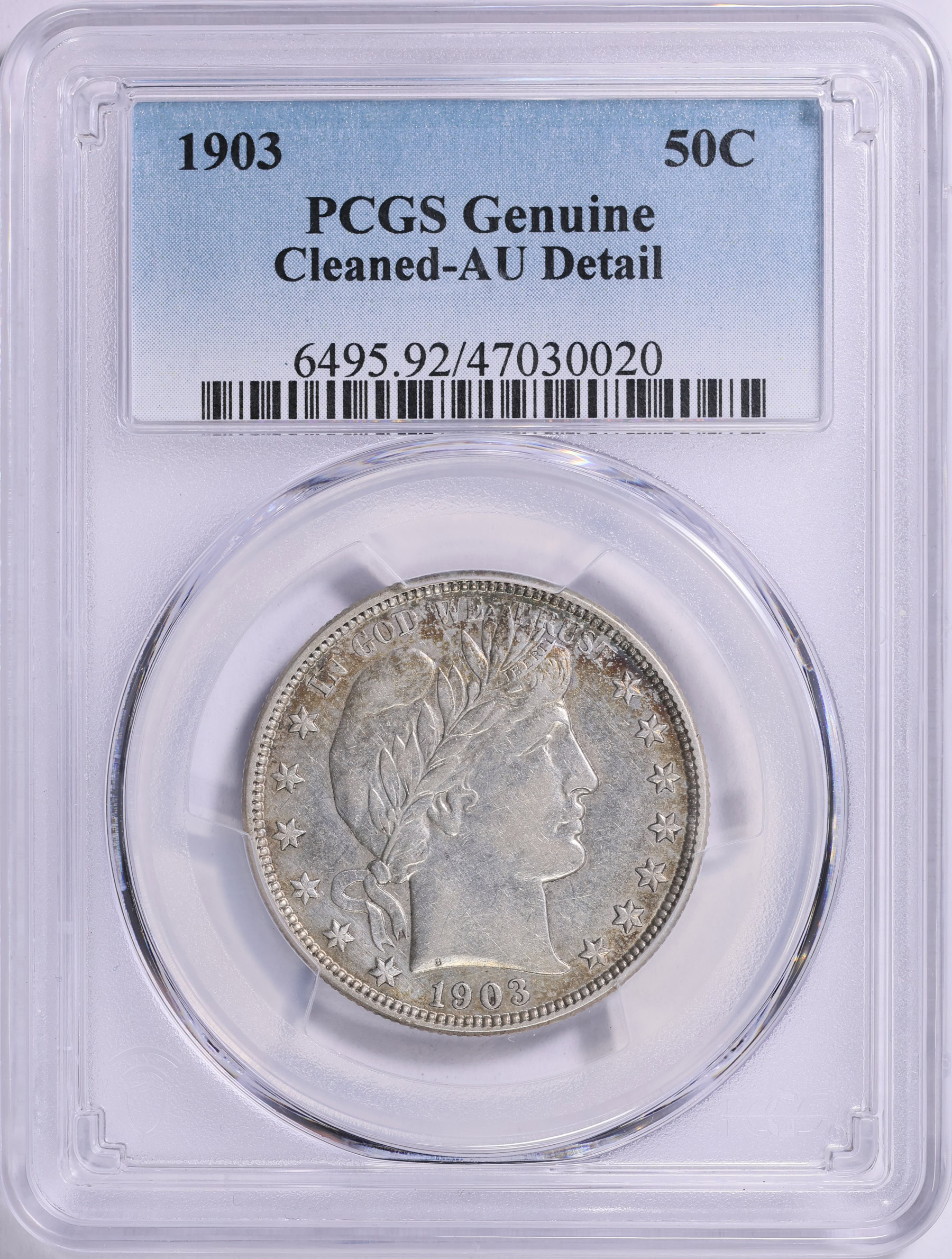 1903 Barber Half Dollar PCGS Genuine AU Details (Item 1858018) | GreatCollections Coin Auctions