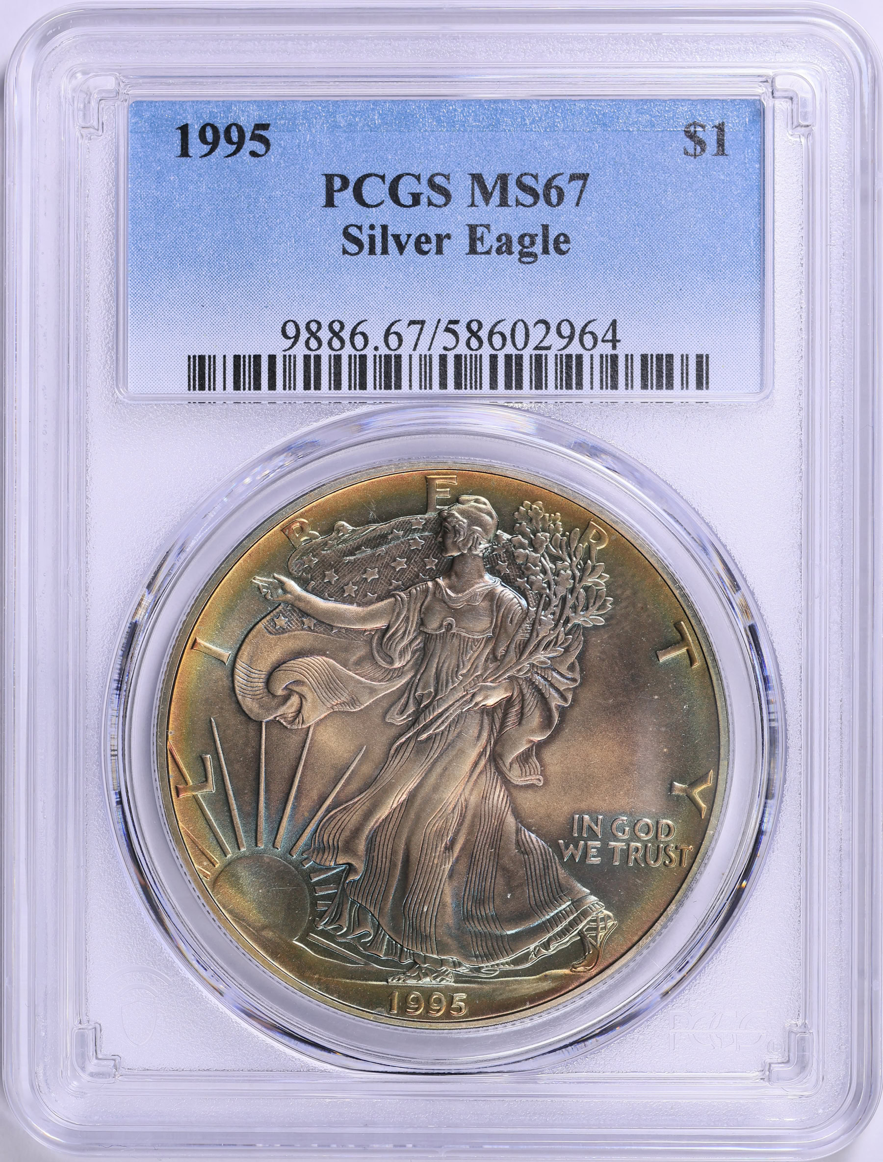 1995 $1 Silver Eagle PCGS MS-67 (Toned) (Item 1858024 ...