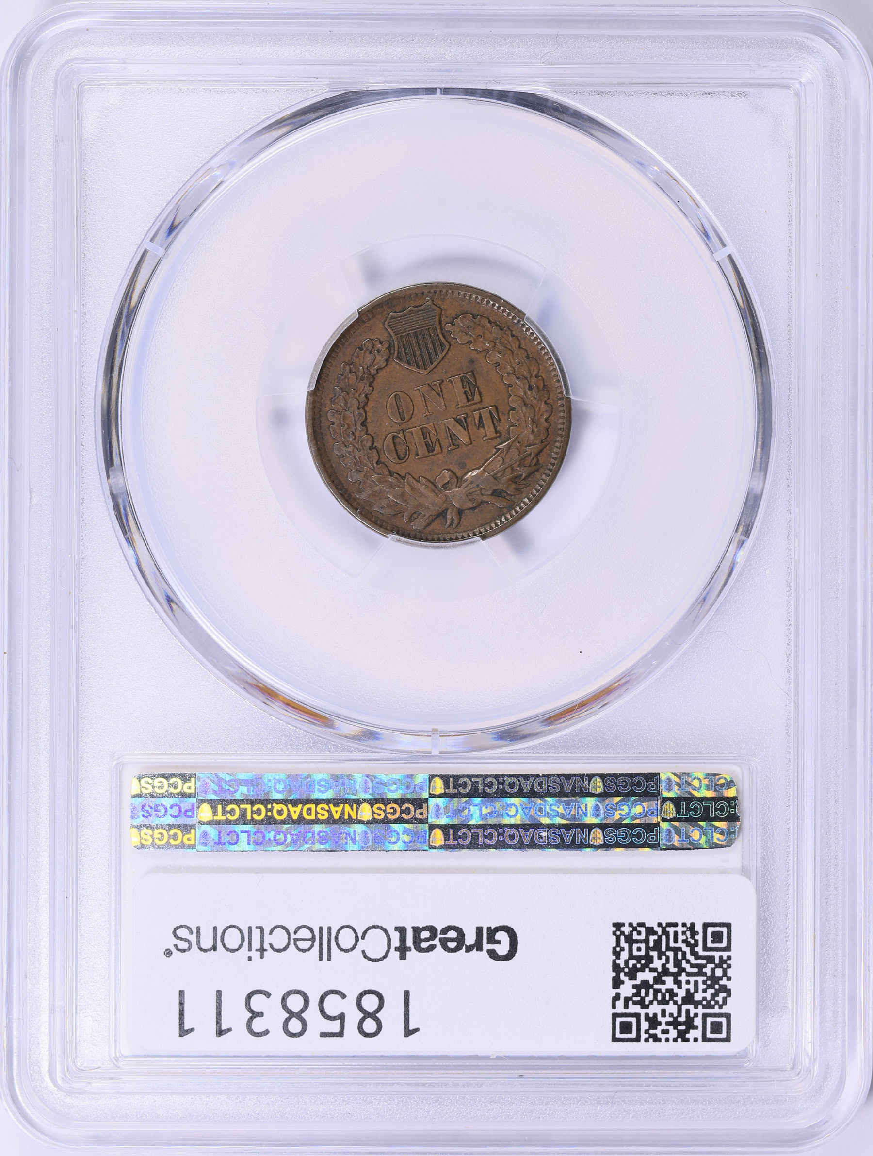 1865 Indian Cent Fancy 5 PCGS XF-45 BN (Item 1858311) | GreatCollections Coin Auctions