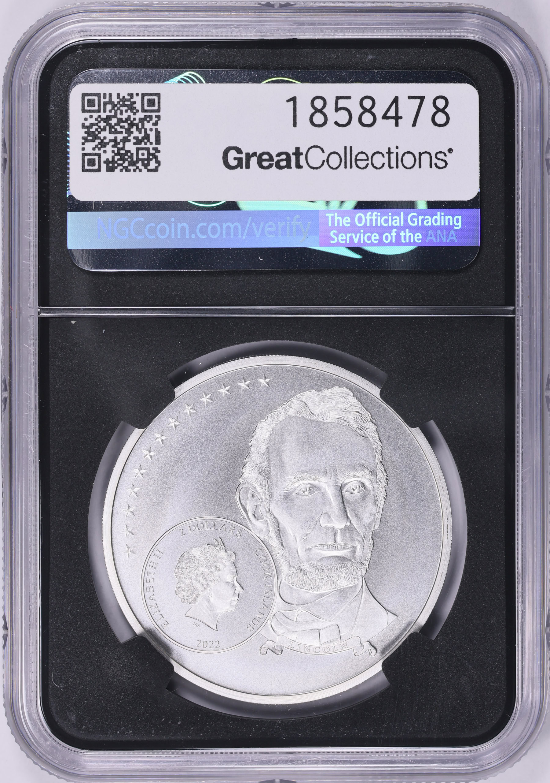 Cook Islands 2022 Silver $2 Telegraph Life of Lincoln KM-3235 NGC MS-70 ...