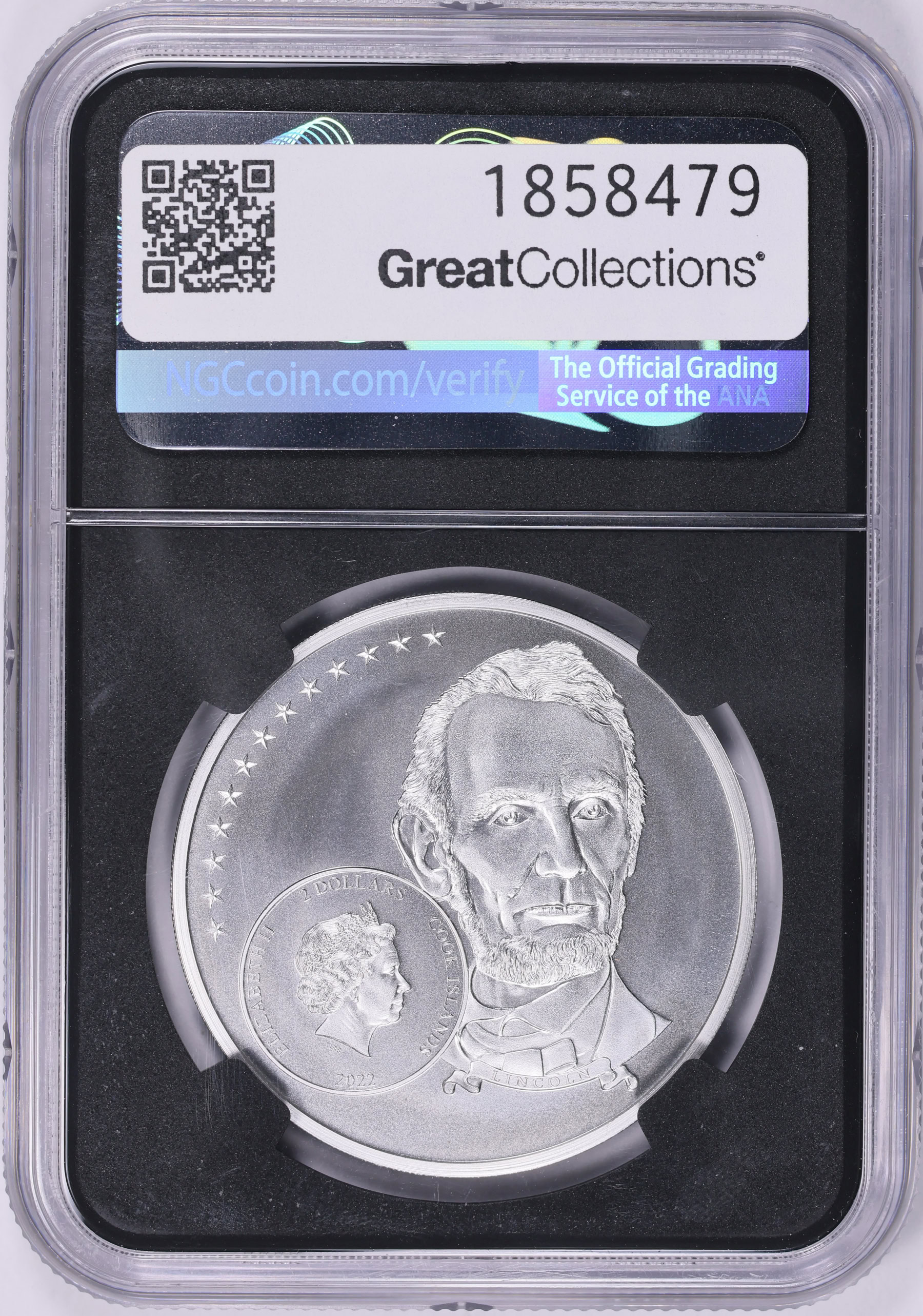 Cook Islands 2022 Silver $2 Telegraph Life of Lincoln KM-3235 NGC MS-70 ...