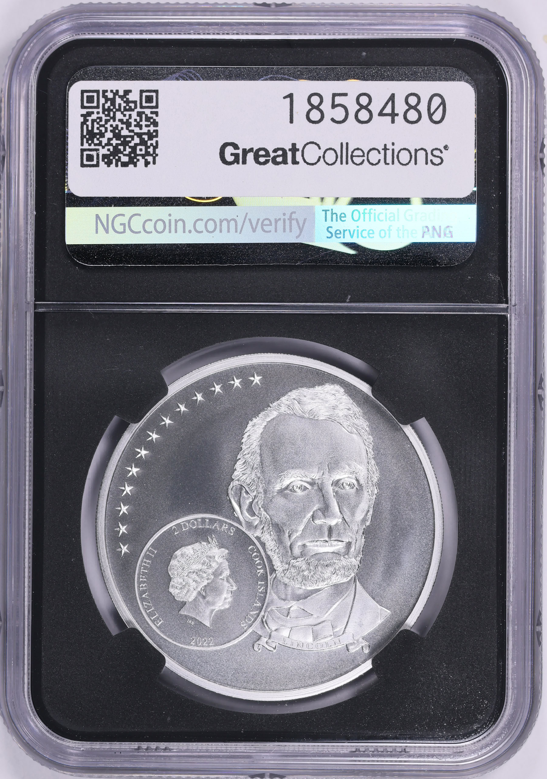 Cook Islands 2022 Silver $2 Telegraph Life of Lincoln KM-3235 NGC MS-70 ...