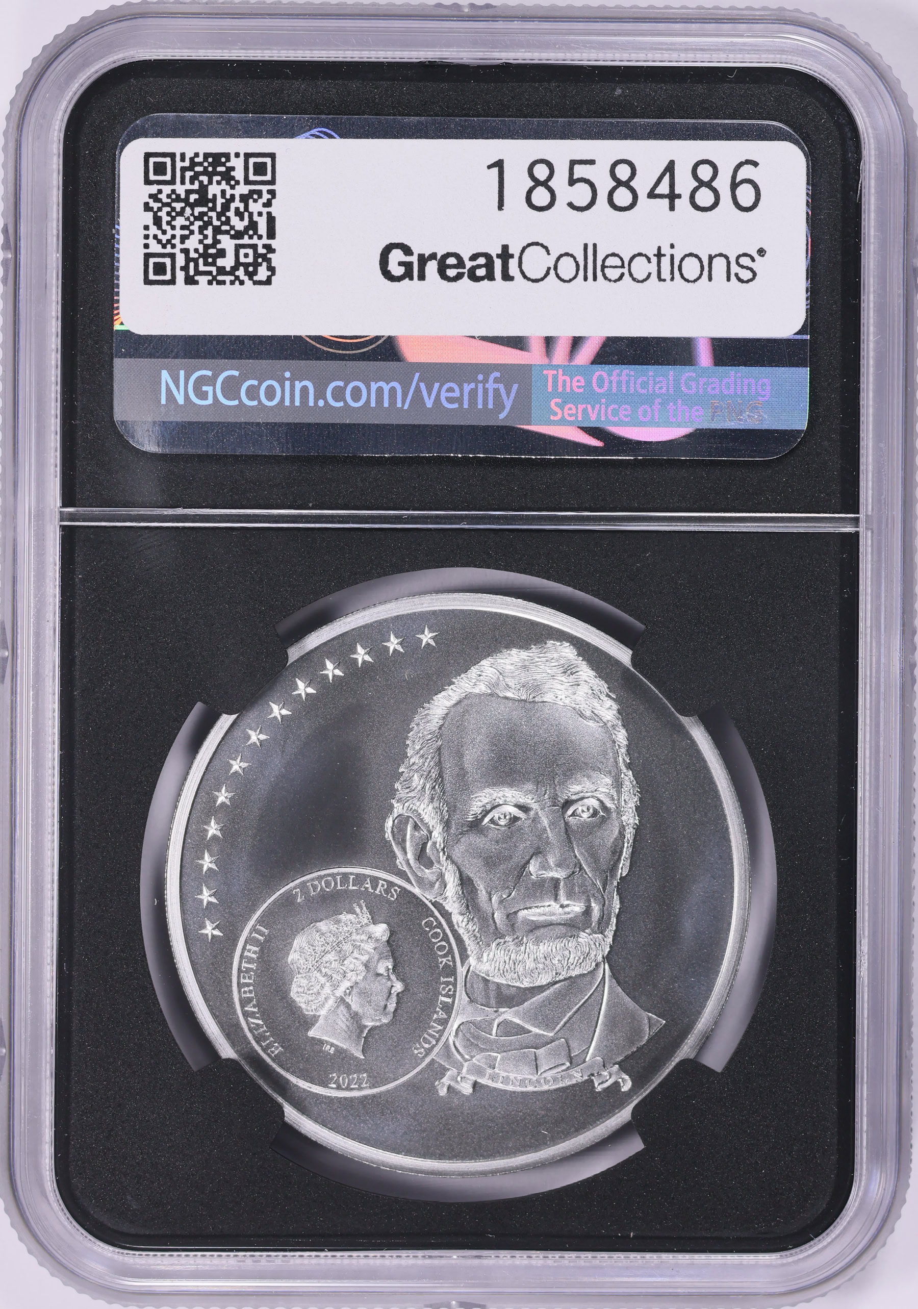 Cook Islands 2022 Silver $2 Telegraph Life of Lincoln KM-3235 NGC MS-70 ...