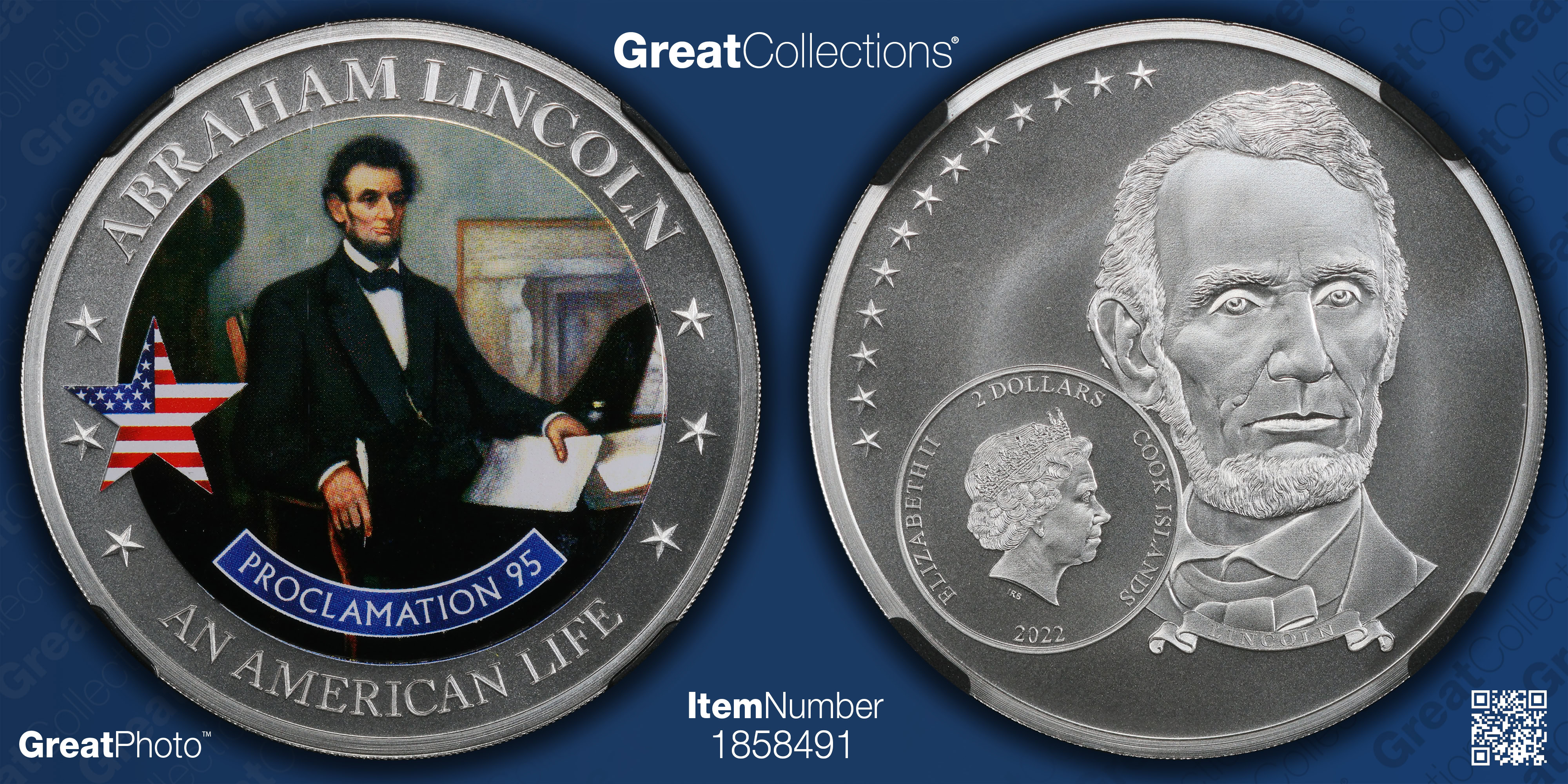 Cook Islands 2022 Silver $2 Proclamation 95 Life of Lincoln KM-3233 NGC ...