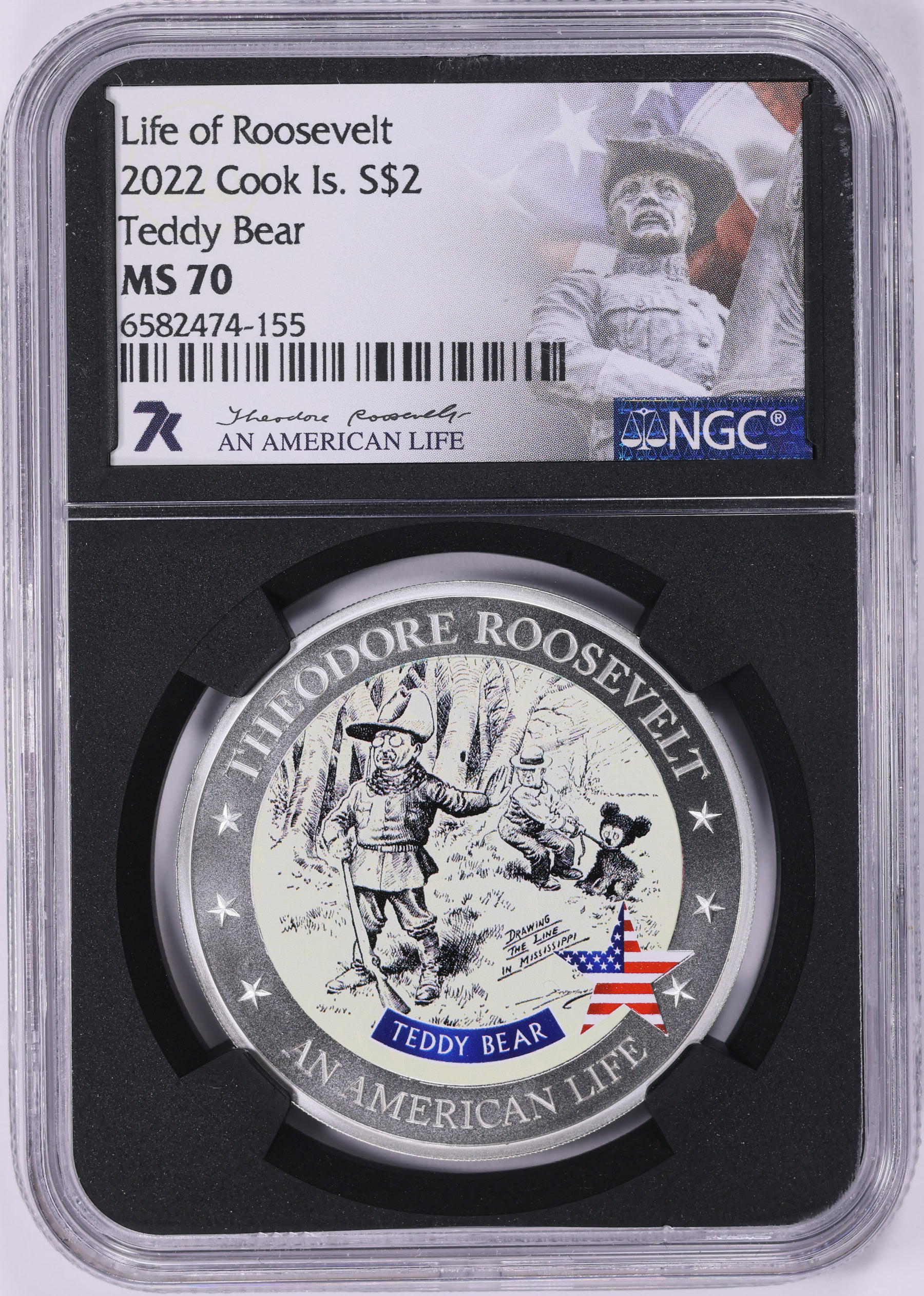 Cook Islands 2022 Silver $2 Life of Roosevelt Teddy Bear NGC MS-70 ...