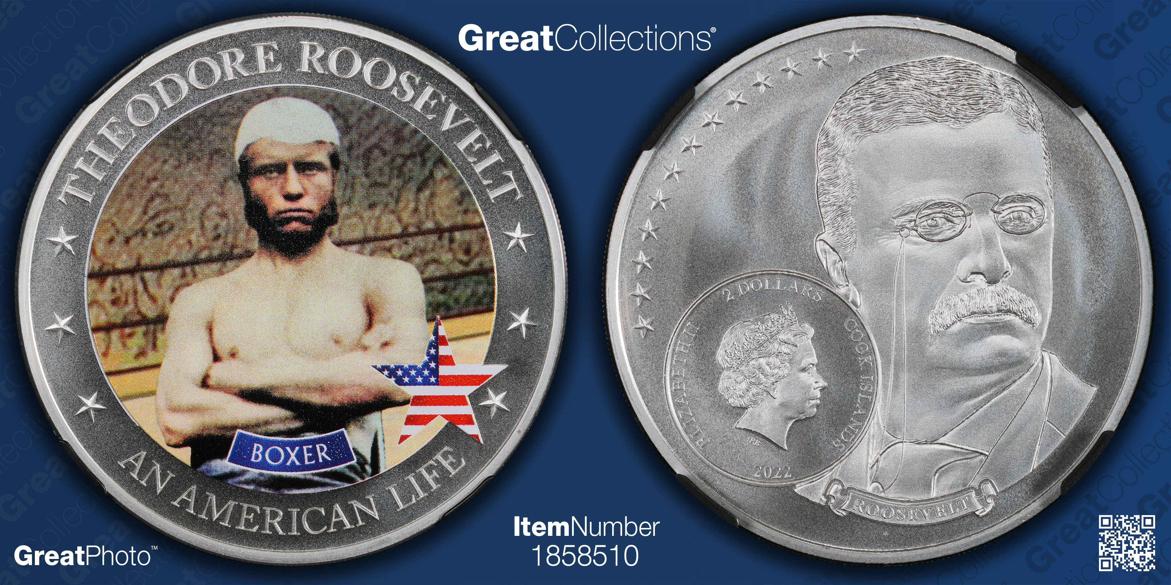 Cook Islands 2022 Silver $2 Life of Roosevelt Boxer NGC MS-70 (Black ...