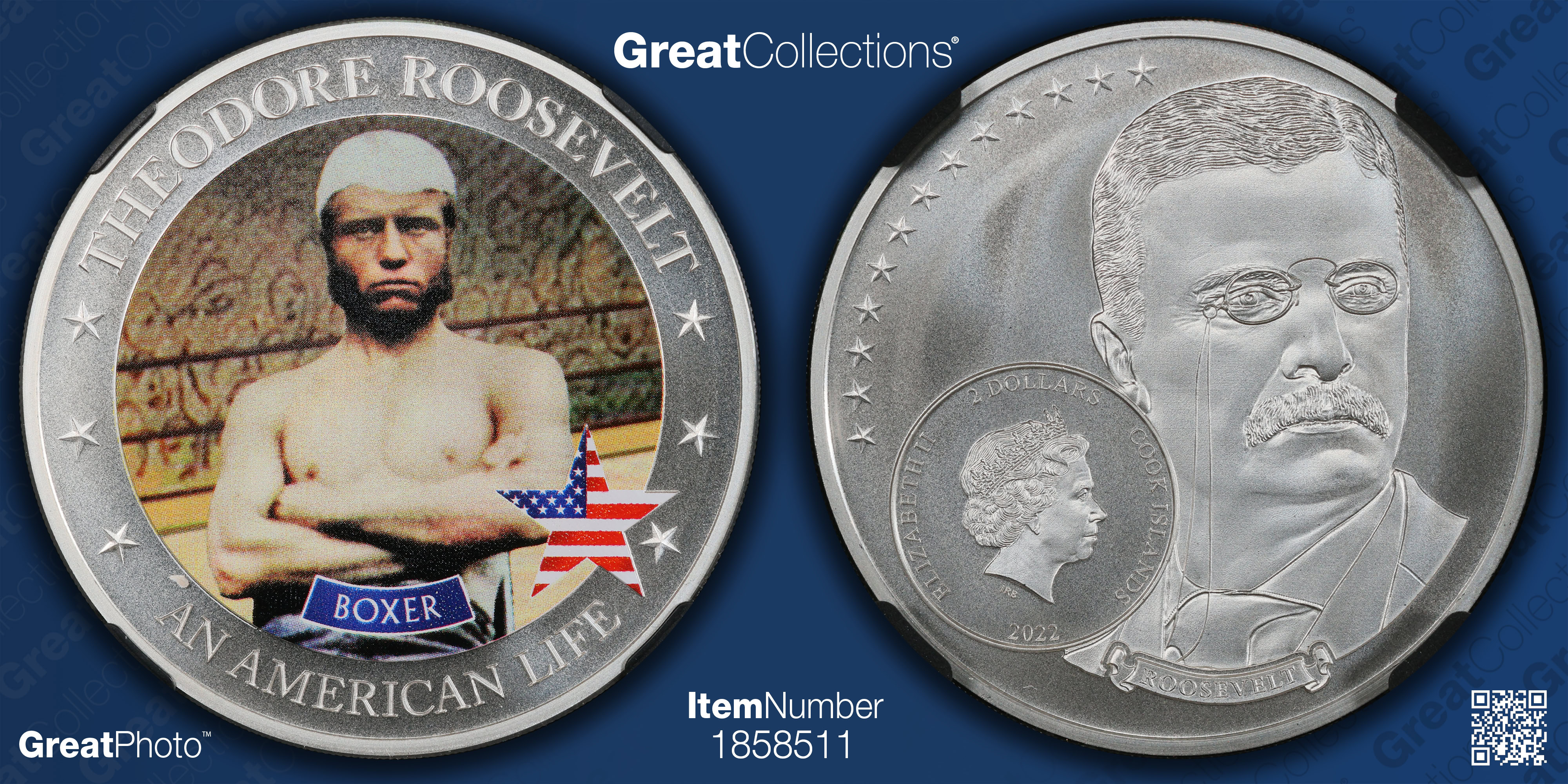 Cook Islands 2022 Silver $2 Life of Roosevelt Boxer NGC MS-69 (Black ...