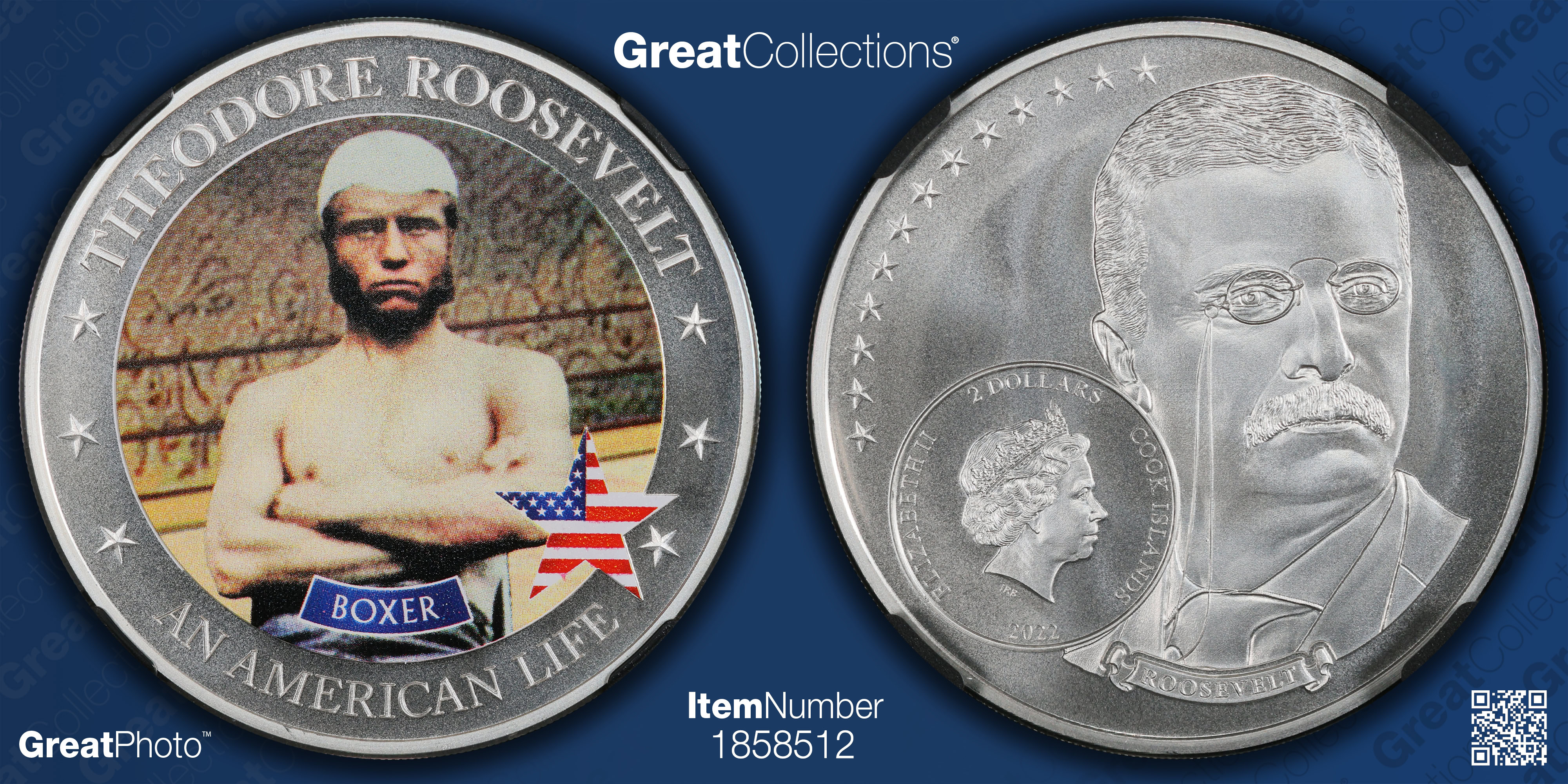 Cook Islands 2022 Silver $2 Life of Roosevelt Boxer NGC MS-70 (Black ...
