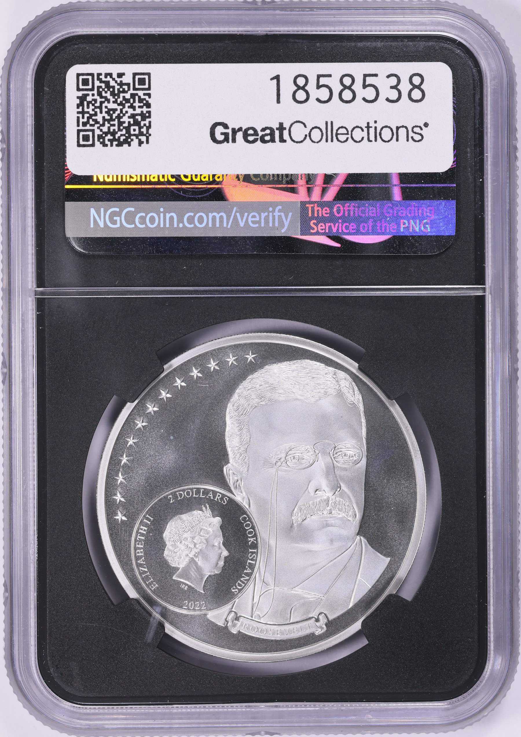 Cook Islands 2022 Silver $2 Life of Roosevelt Rough Riders NGC MS-69 ...