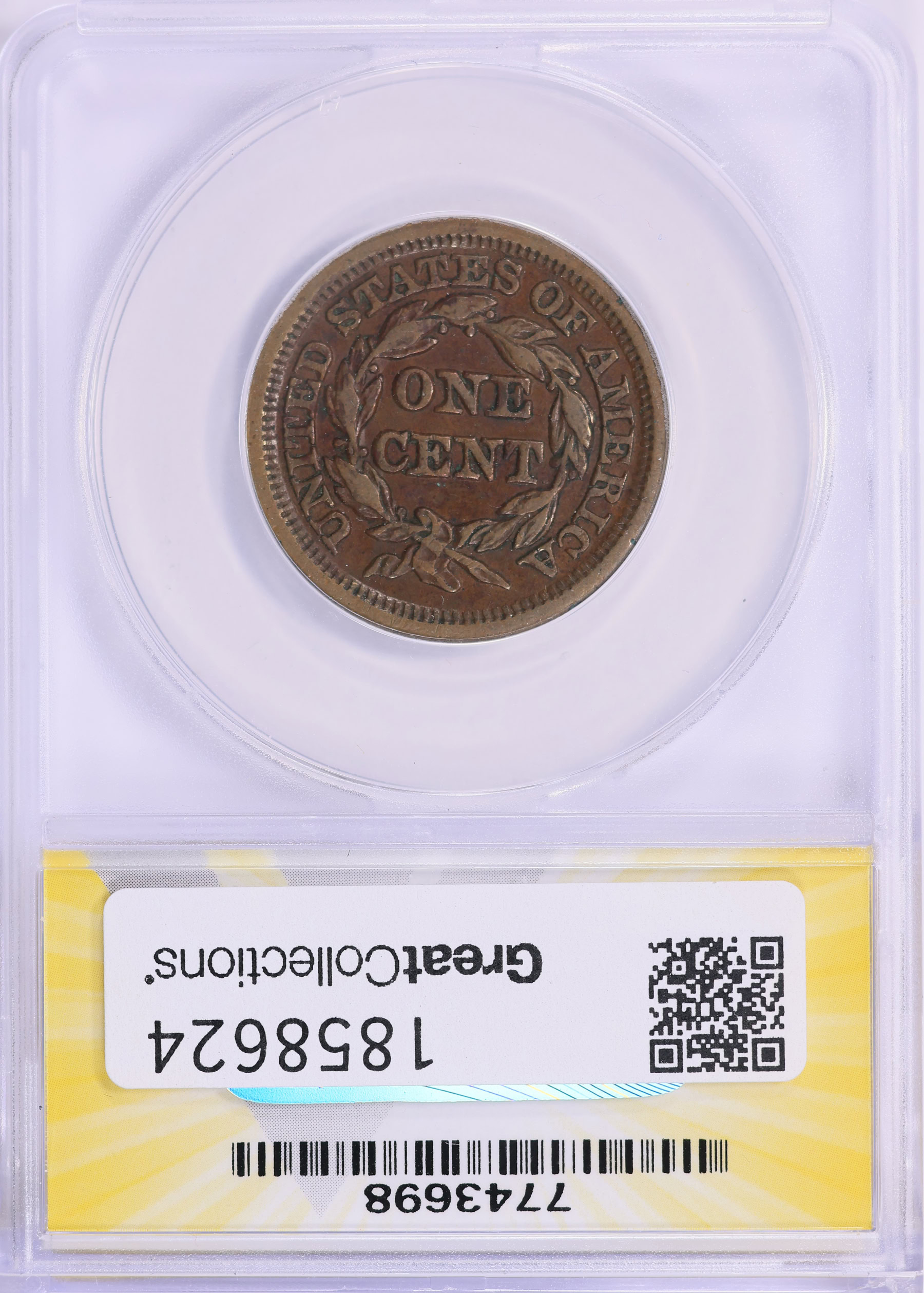 1847 Braided Hair Cent ANACS XF-45 Details (Item 1858624) | GreatCollections Coin Auctions