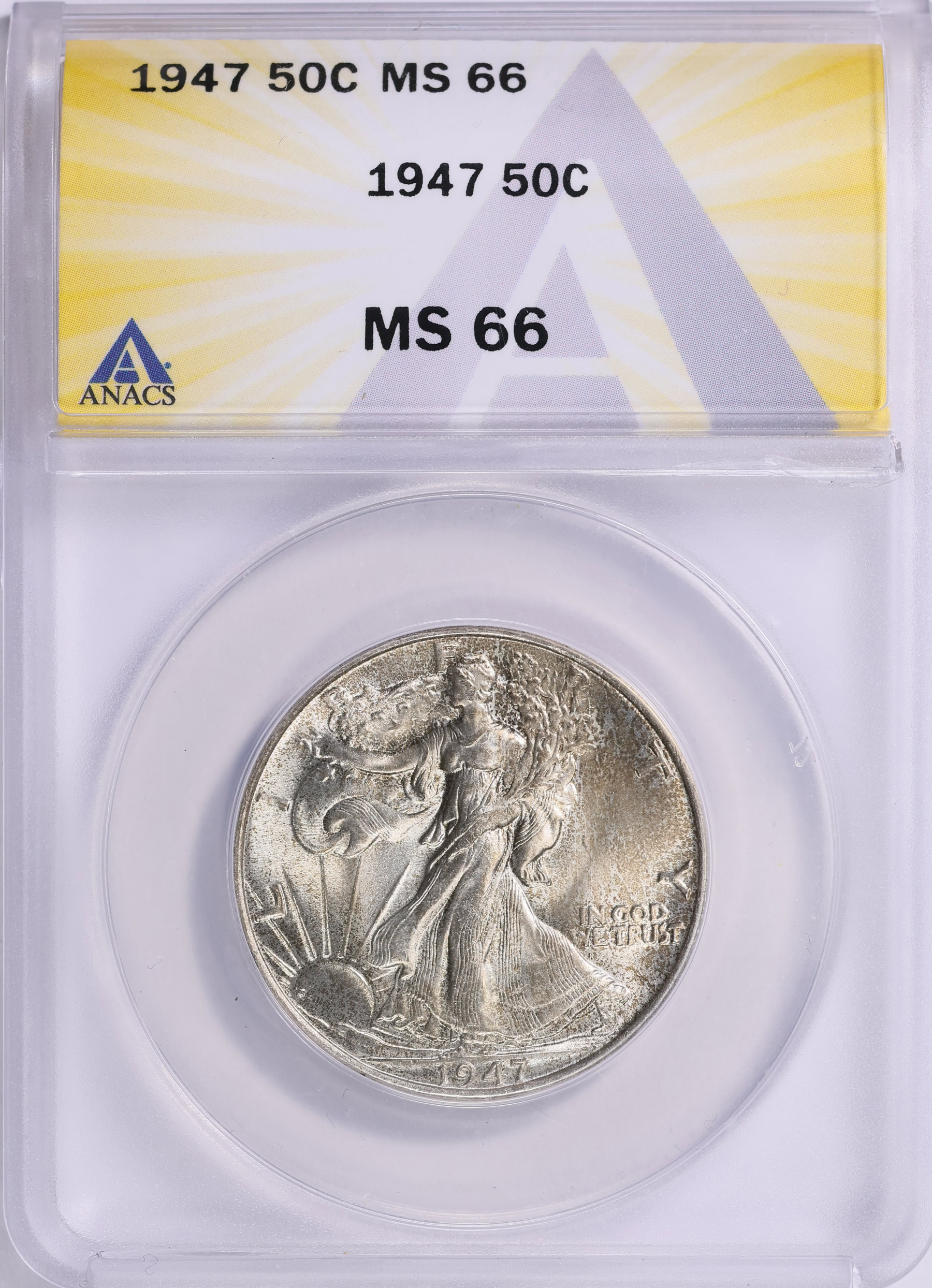 1947 Walking Liberty Half Dollar ANACS MS-66 (Item 1858638) | GreatCollections Coin Auctions