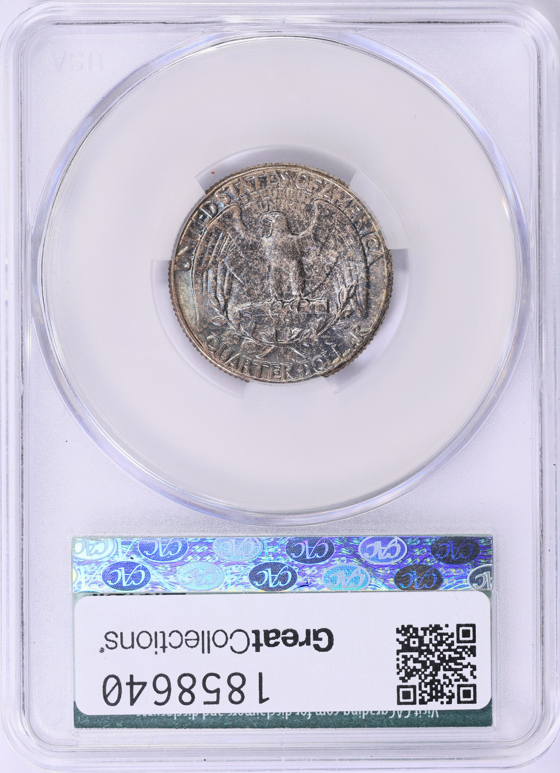 1958 Washington Quarter CACG MS-66+ (Toned) (Item 1858640) | GreatCollections Coin Auctions