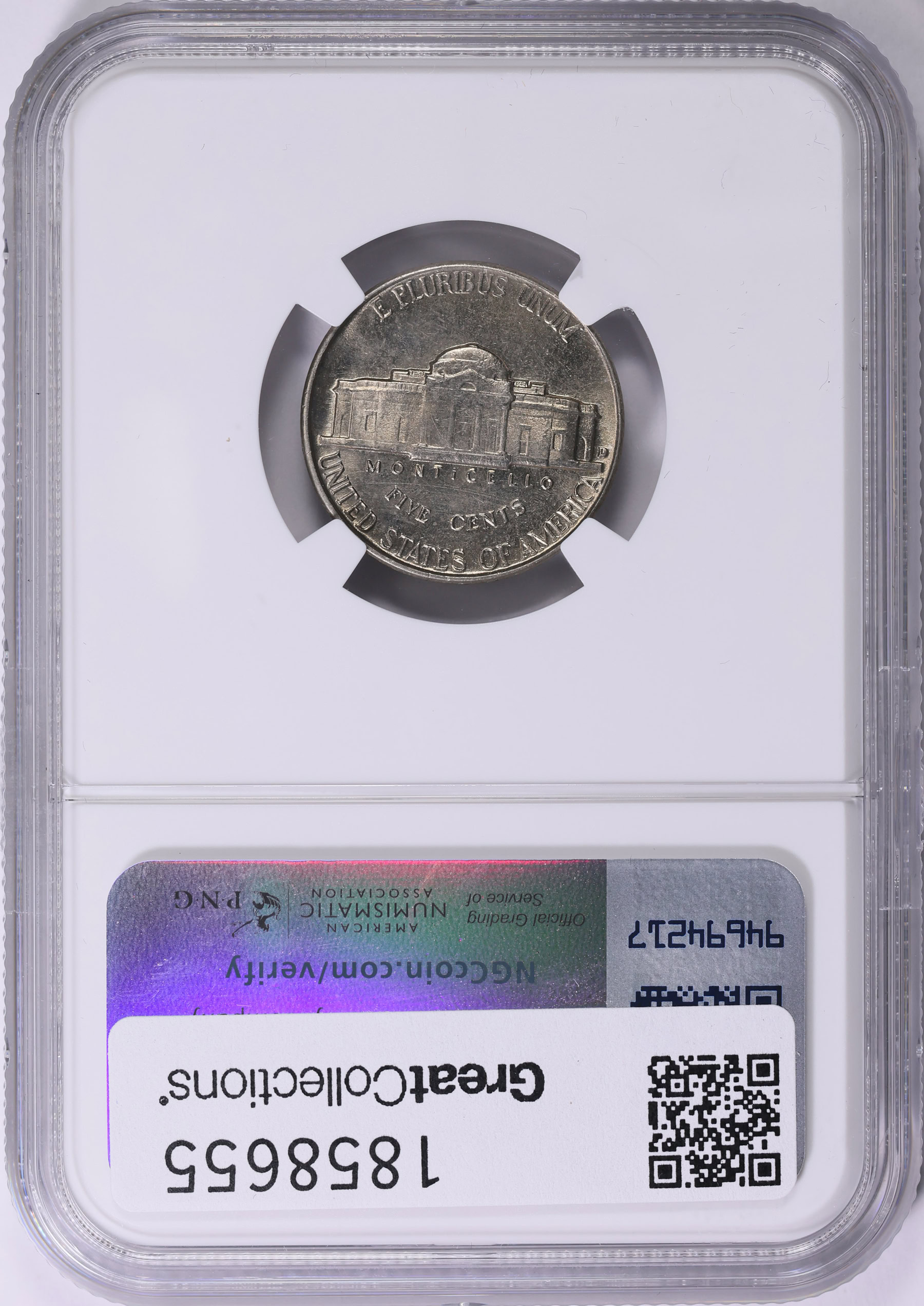 1954-D Jefferson Nickel NGC MS-66 (Item 1858655) | GreatCollections Coin Auctions