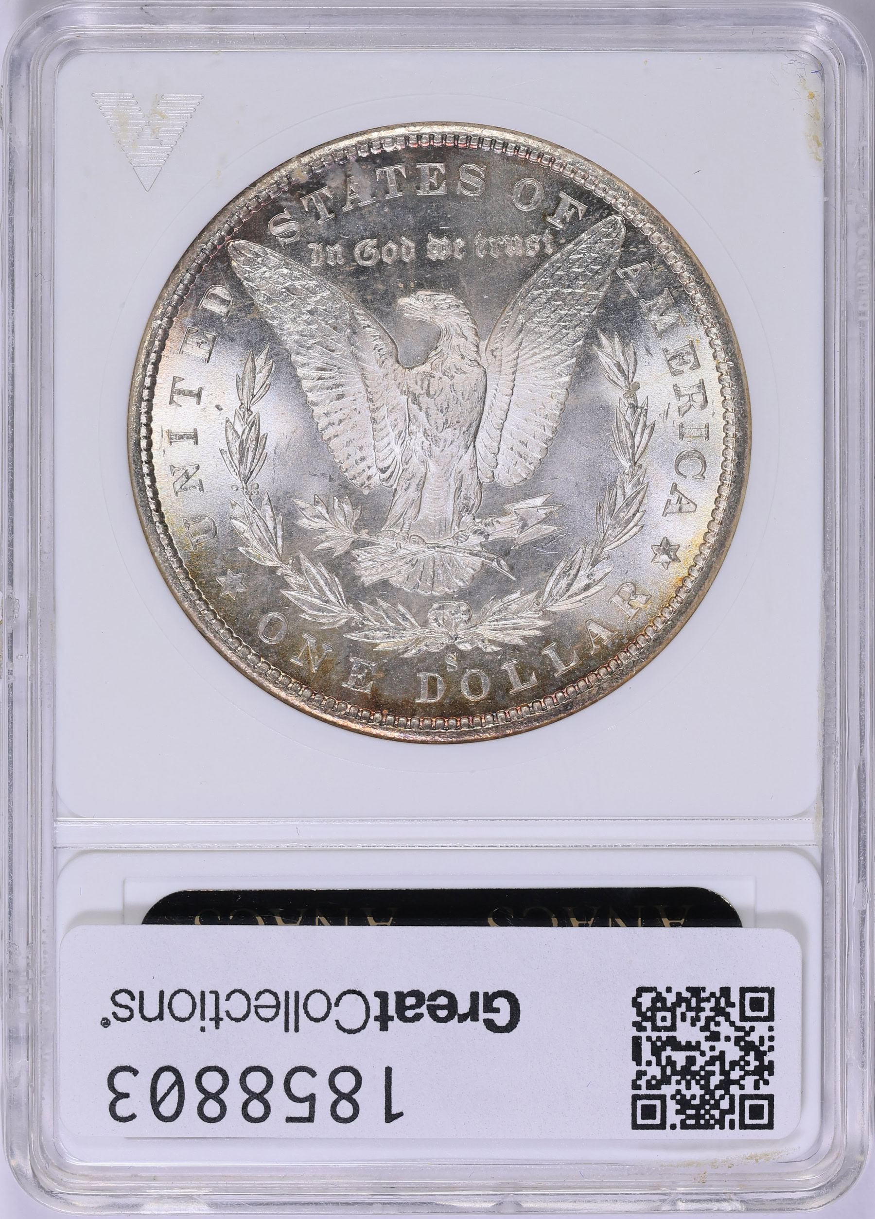 1880-S Morgan Silver Dollar ANACS MS-64 OH (Toned) (Item 1858803) | GreatCollections Coin Auctions