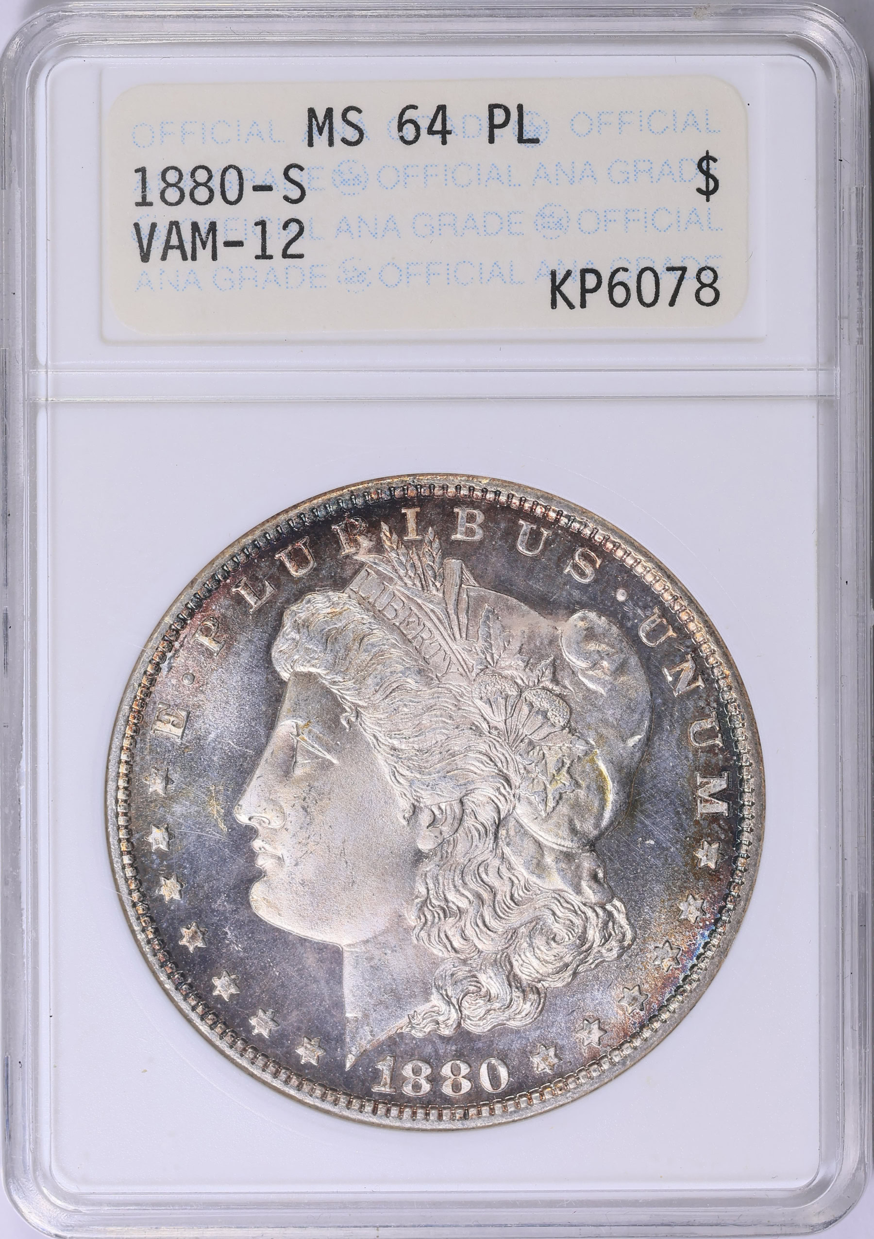 1880-S Morgan Silver Dollar Checkmark VAM-12 ANACS MS-64 PL OH (Item 1858916) | GreatCollections ...