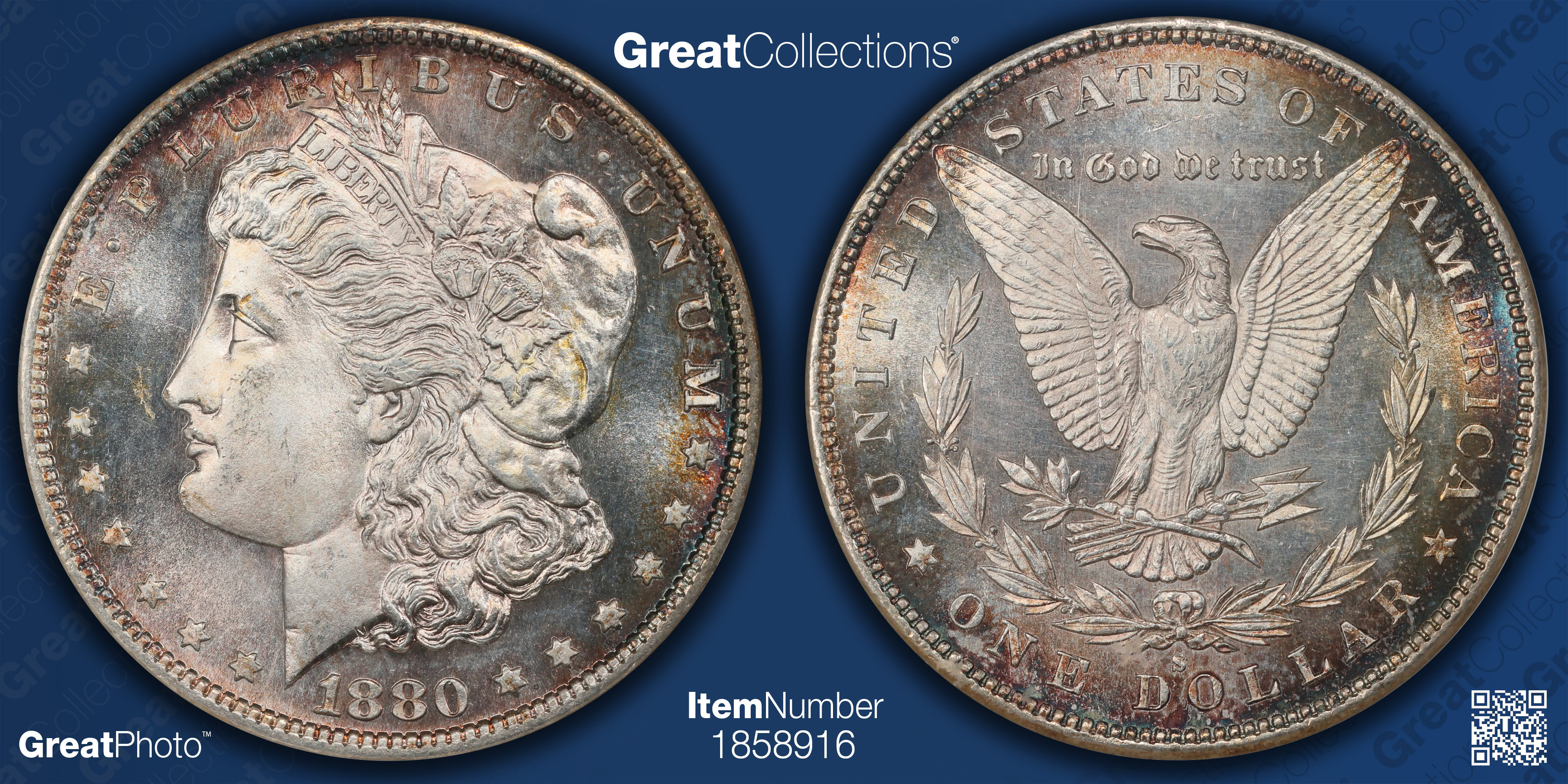 1880-S Morgan Silver Dollar Checkmark VAM-12 ANACS MS-64 PL OH (Item ...