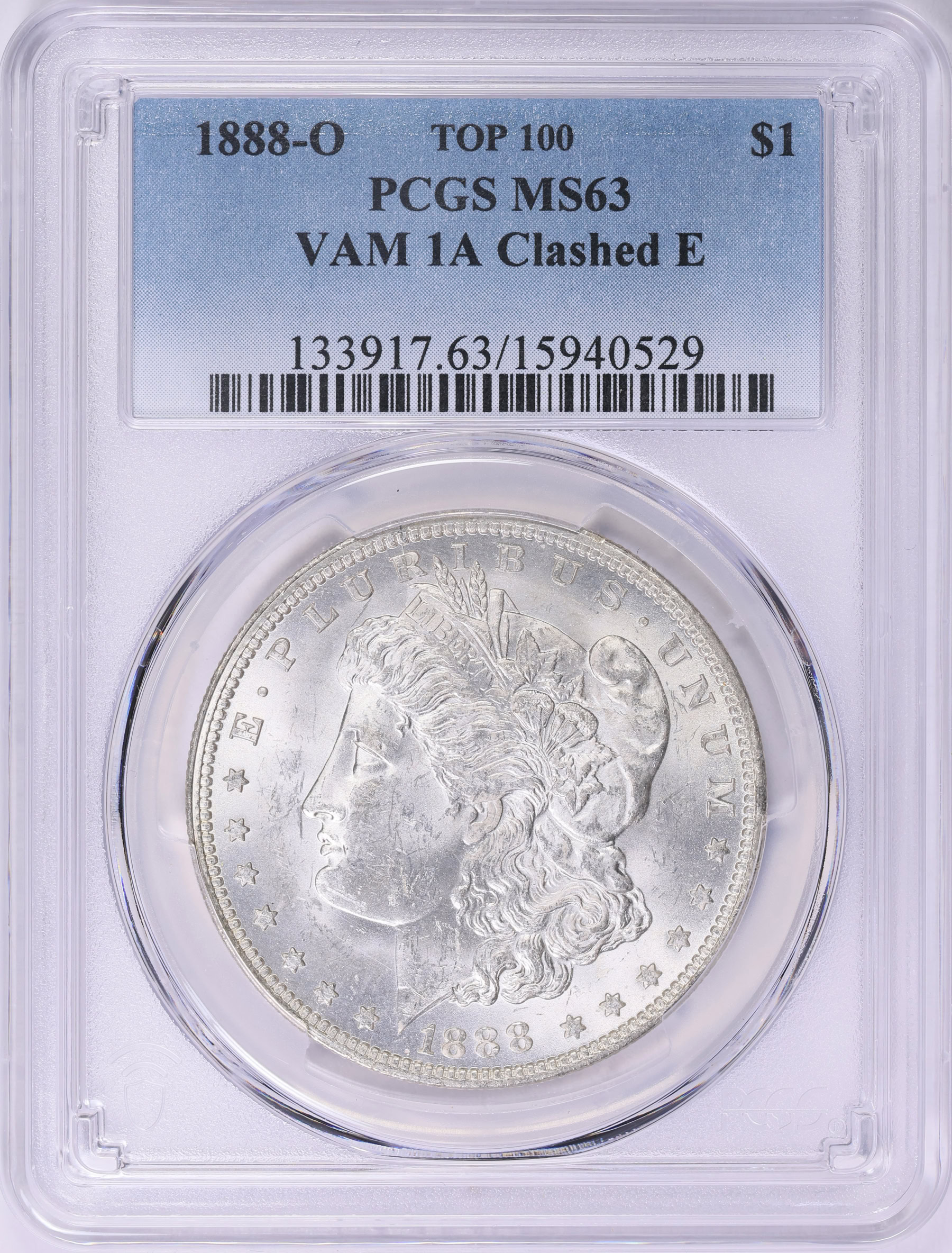 1888-O Morgan Silver Dollar Clashed E VAM-1A Top 100 PCGS MS-63 (Item 1858969 ...