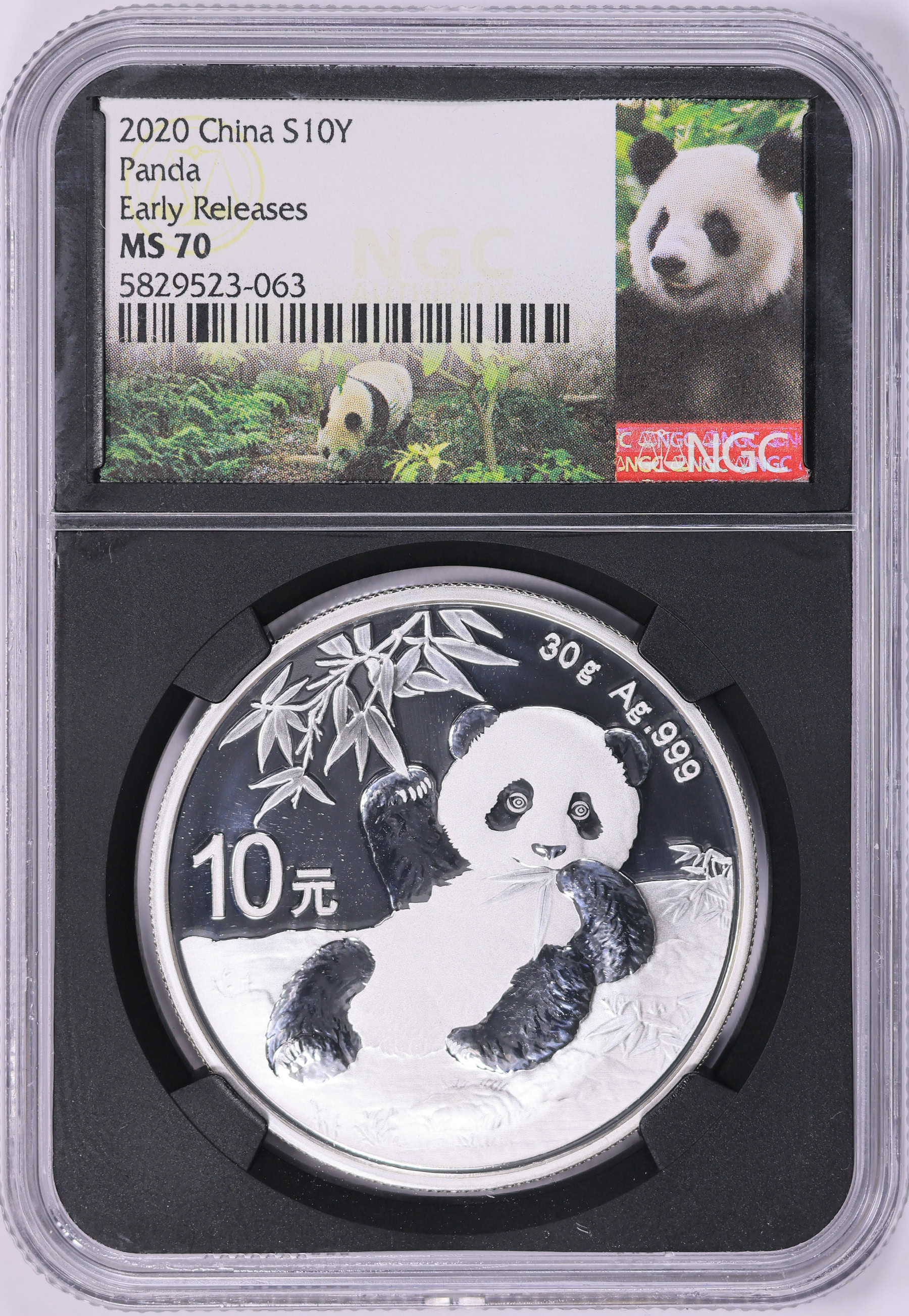 China 2020 Silver 10 Yuan Panda Early Releases NGC MS-70 (Black Retro Holder) (Item 1858988 ...