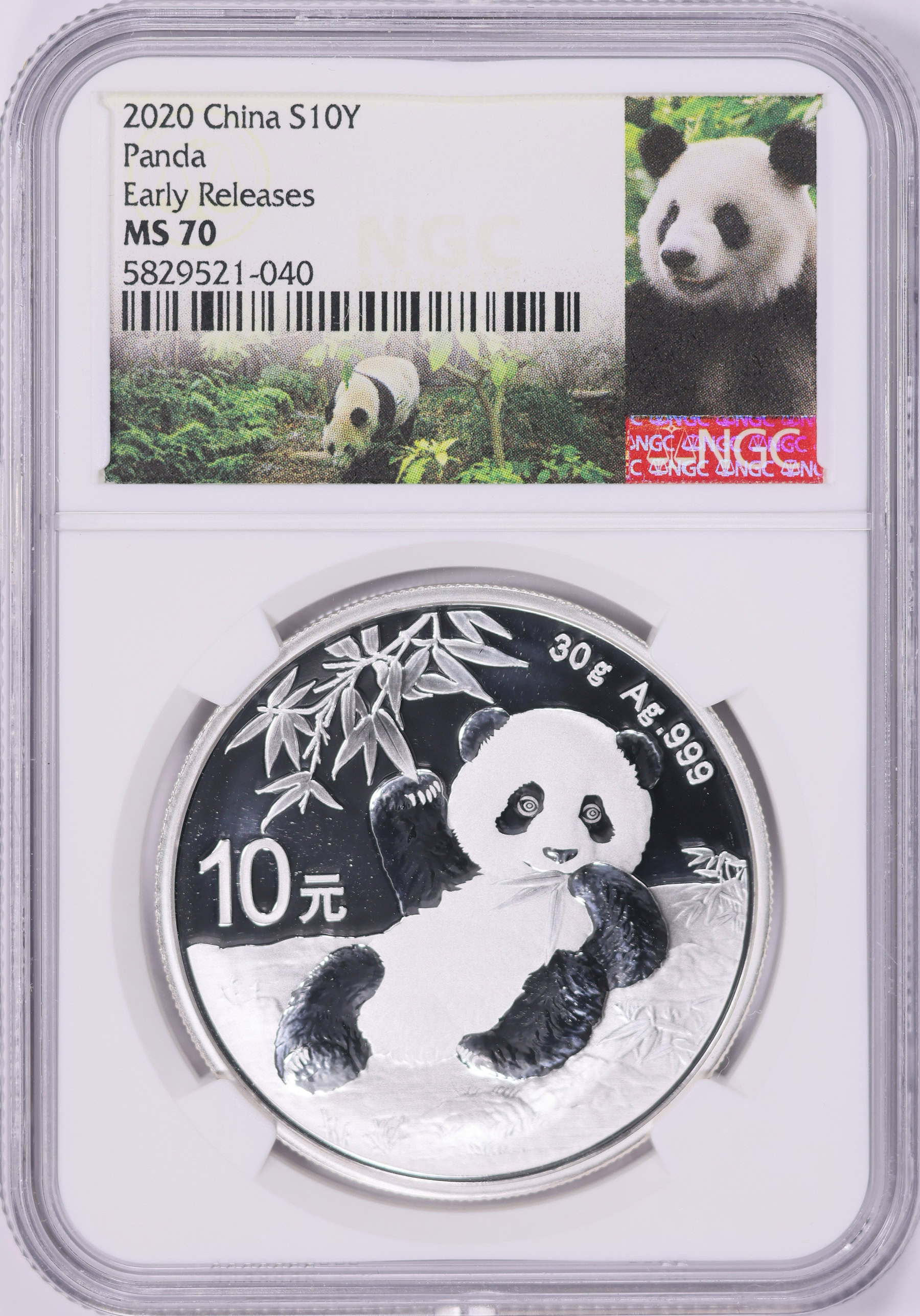 China 2020 Silver 10 Yuan Panda Early Releases NGC MS-70 (Item 1858989 ...