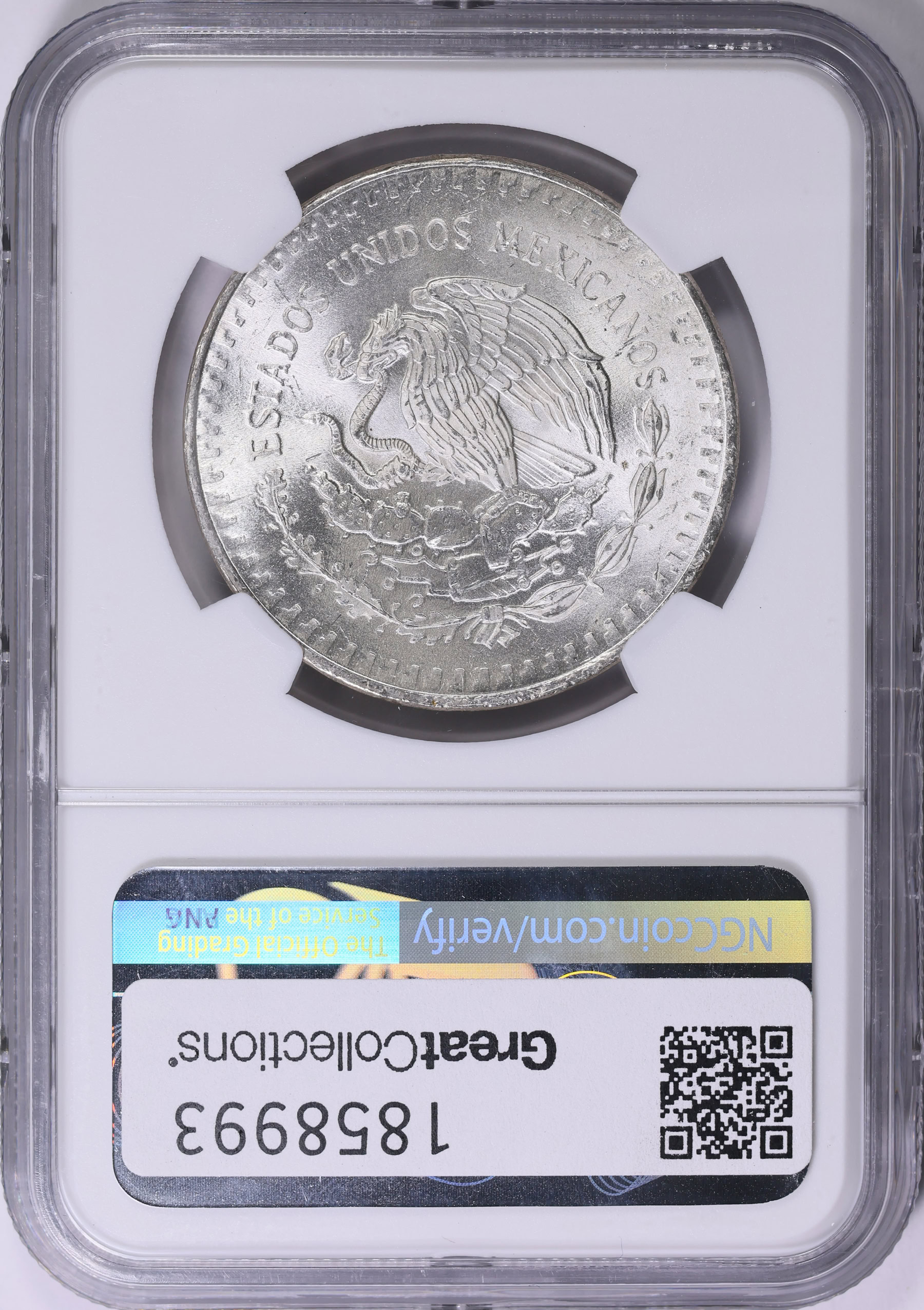 Mexico 1982-Mo Silver Onza Libertad KM-494.1 NGC MS-65 (Item 1858993) | GreatCollections Coin ...