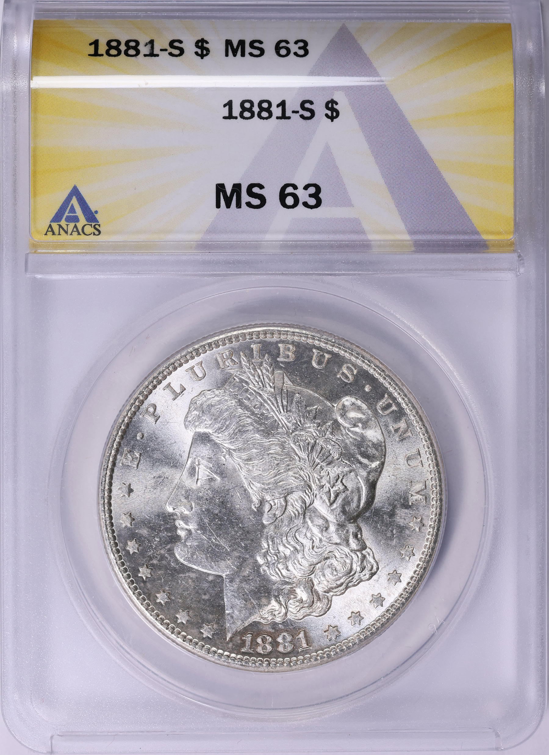 1881-S Morgan Silver Dollar ANACS MS-63 (Item 1858994 ...