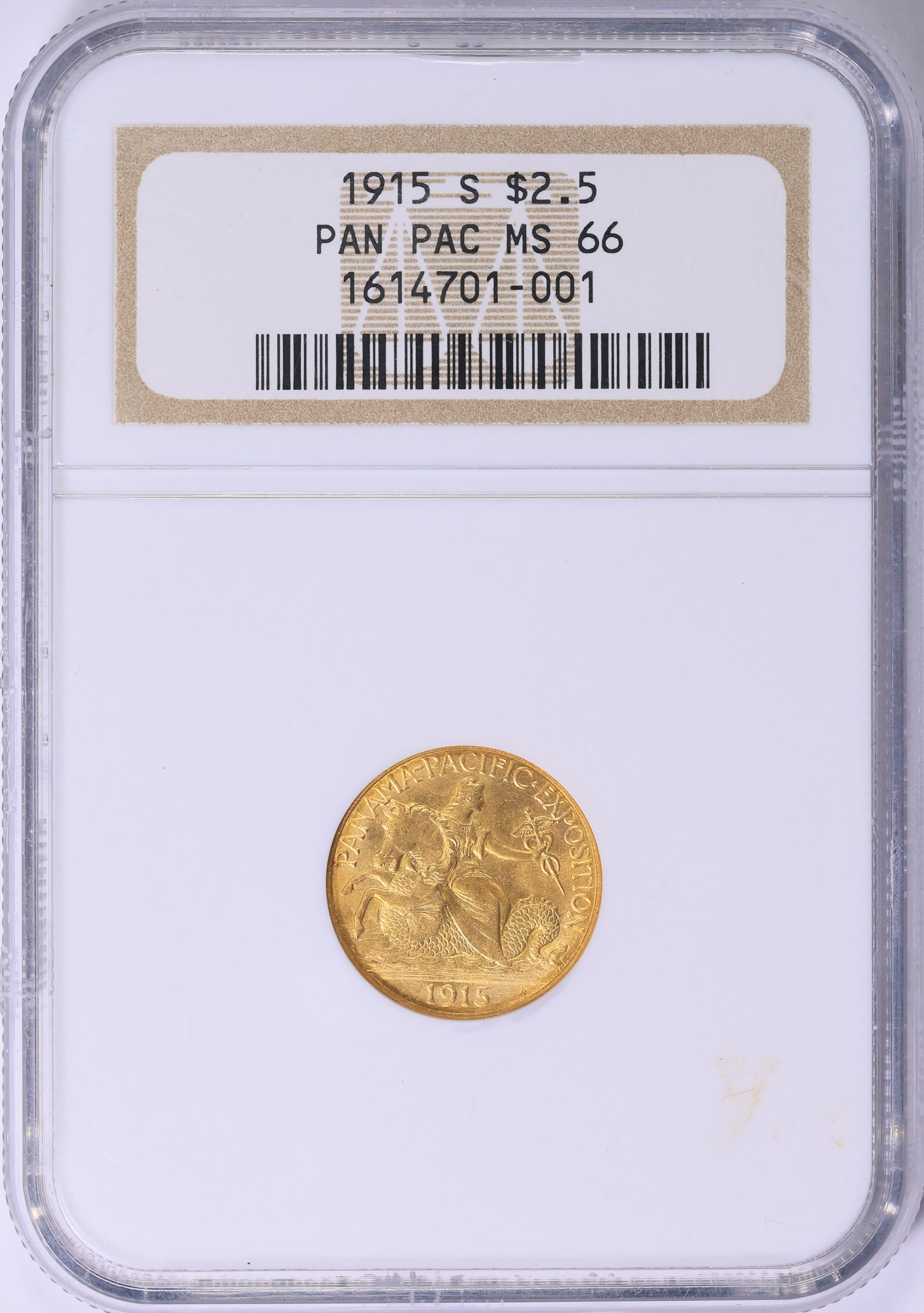 1915-S Panama-Pacific Exposition Quarter Eagle NGC MS-66 (Item 1859021) | GreatCollections Coin ...