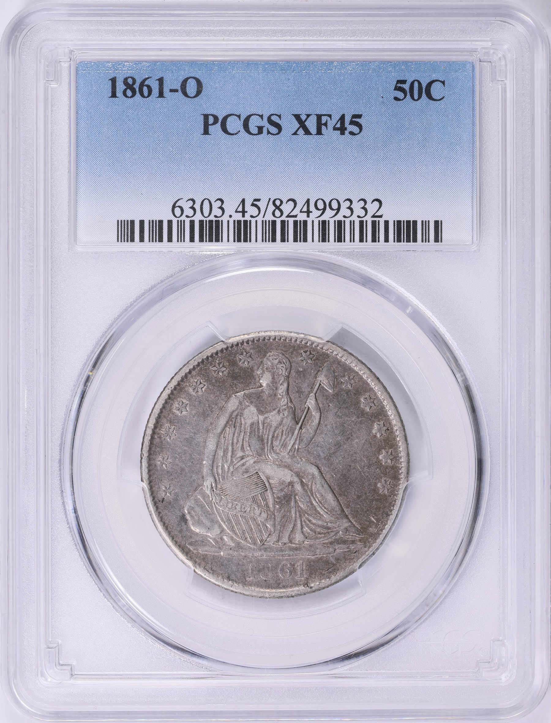 1861-O Seated Liberty Half Dollar PCGS XF-45 (Item 1859037) | GreatCollections Coin Auctions