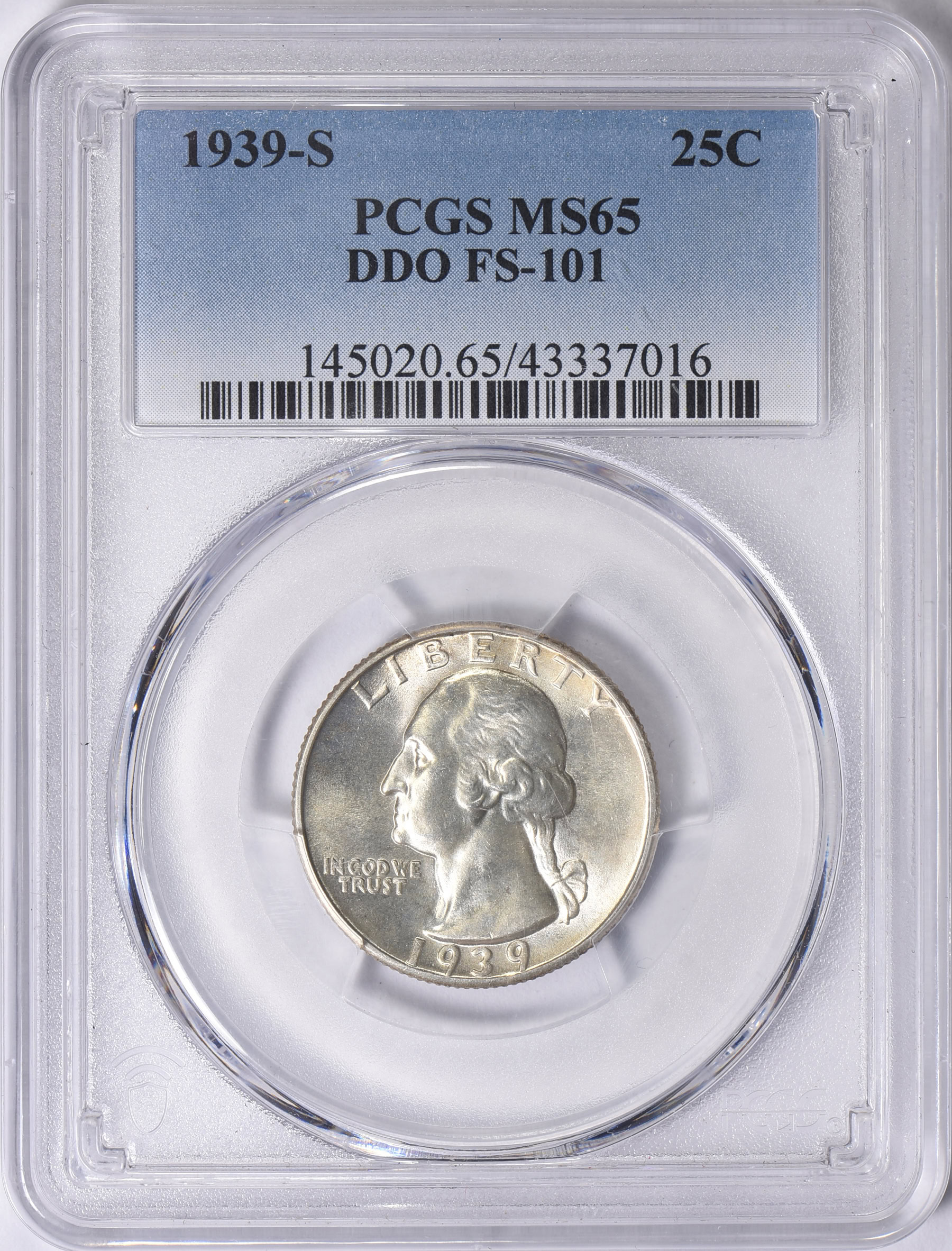 1939-S Washington Quarter Doubled Die Obverse FS-101 PCGS MS-65 (Item 1859103 ...