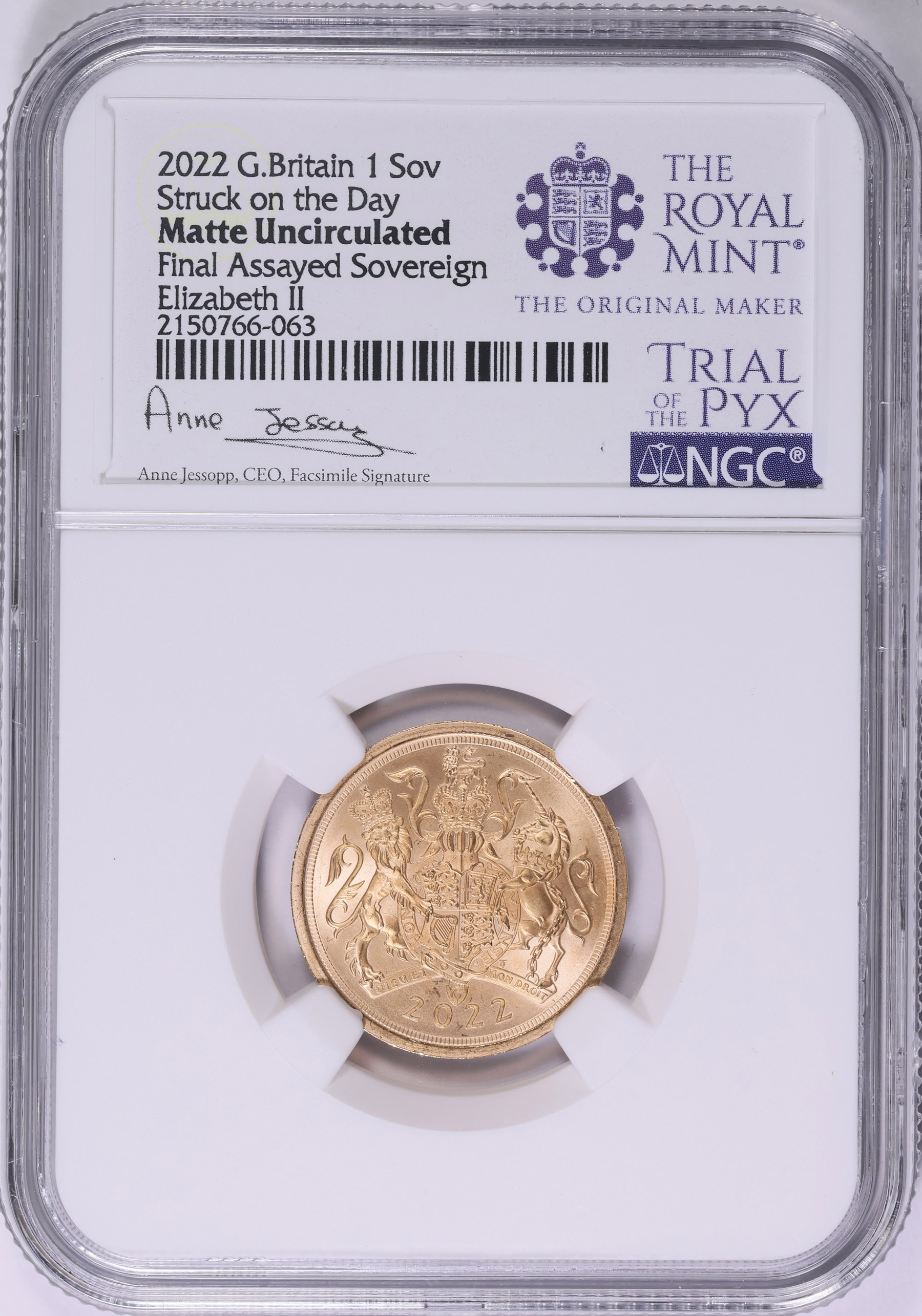 Great Britain 2022 Gold Sovereign Platinum Jubilee Trial of the Pyx ...