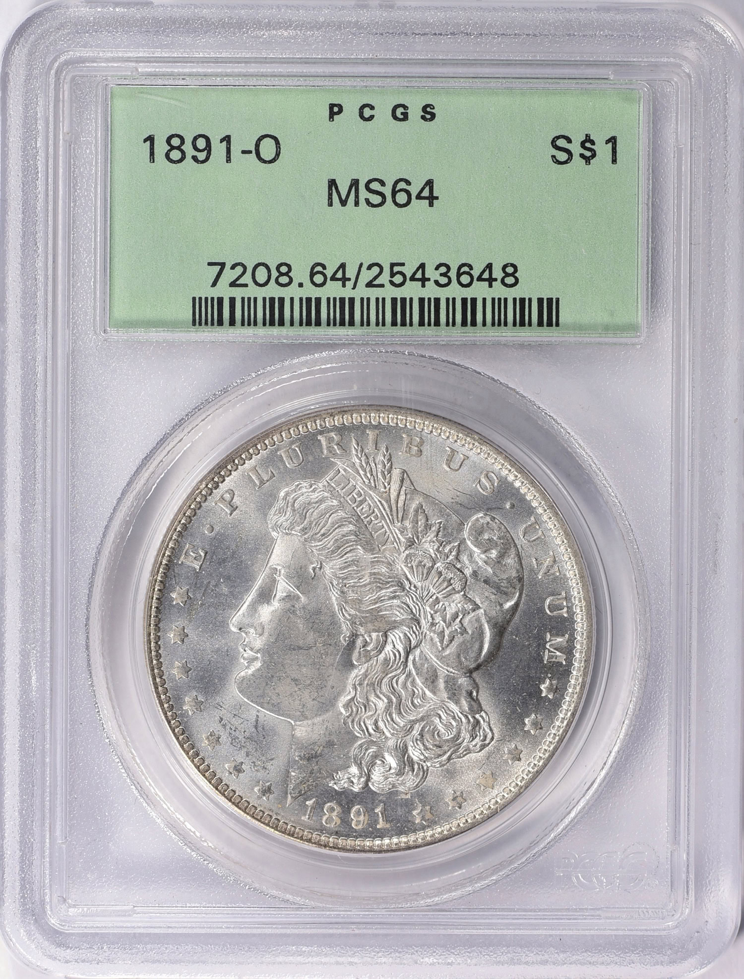 1891-O Morgan Silver Dollar PCGS MS-64 OGH (Item 1859154) | GreatCollections Coin Auctions