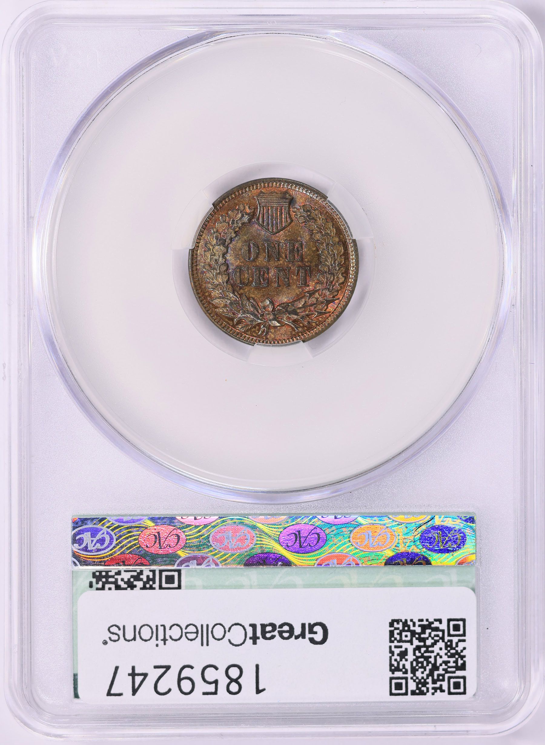 1902 Indian Cent Misplaced Date S-1 CACG MS-62+ BN (Eagle Eye Seal ...