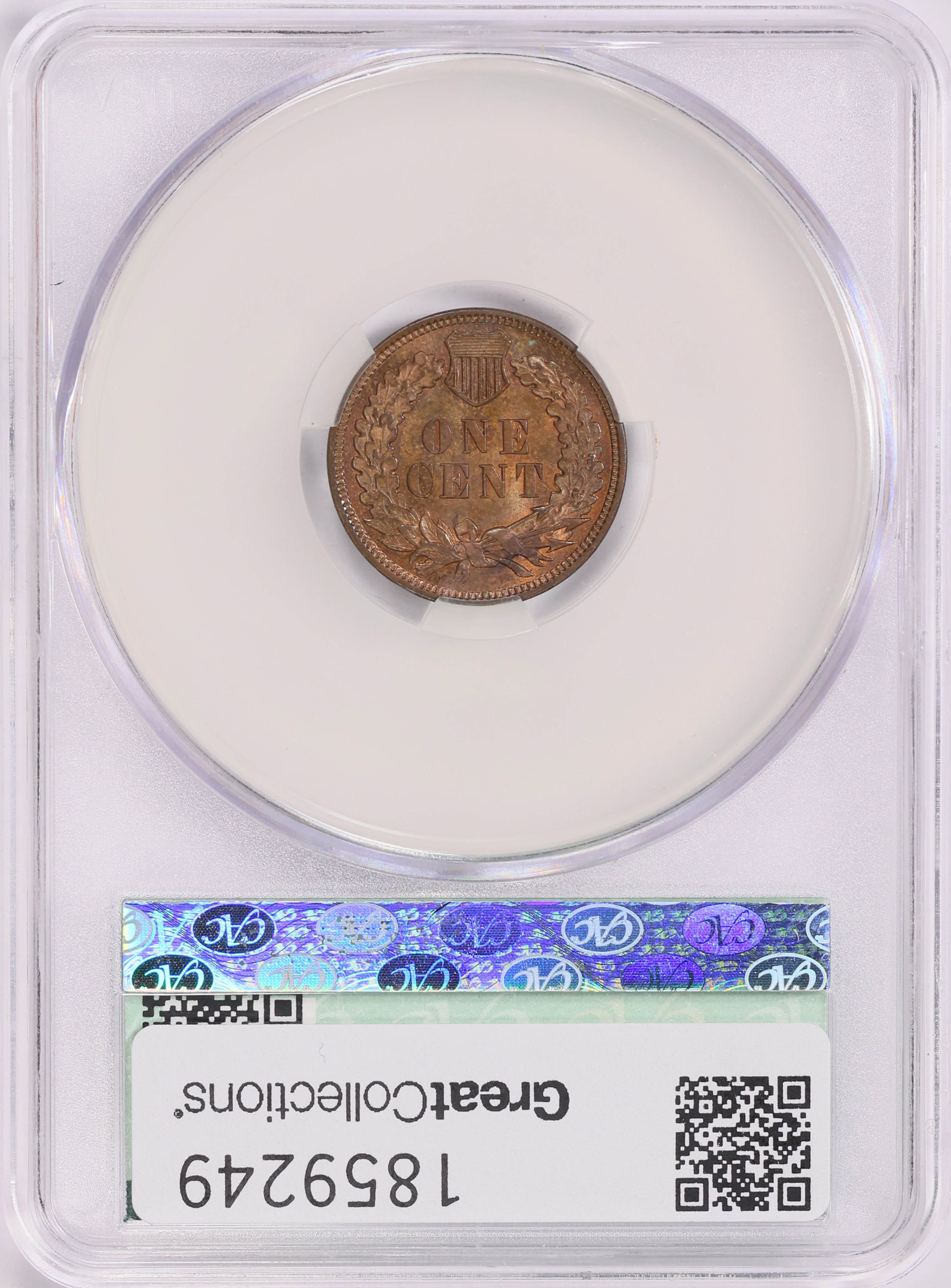 1899 Indian Cent 89/89 S-25 CACG MS-64 BN (Eagle Eye Seal) | CACG Cert ...
