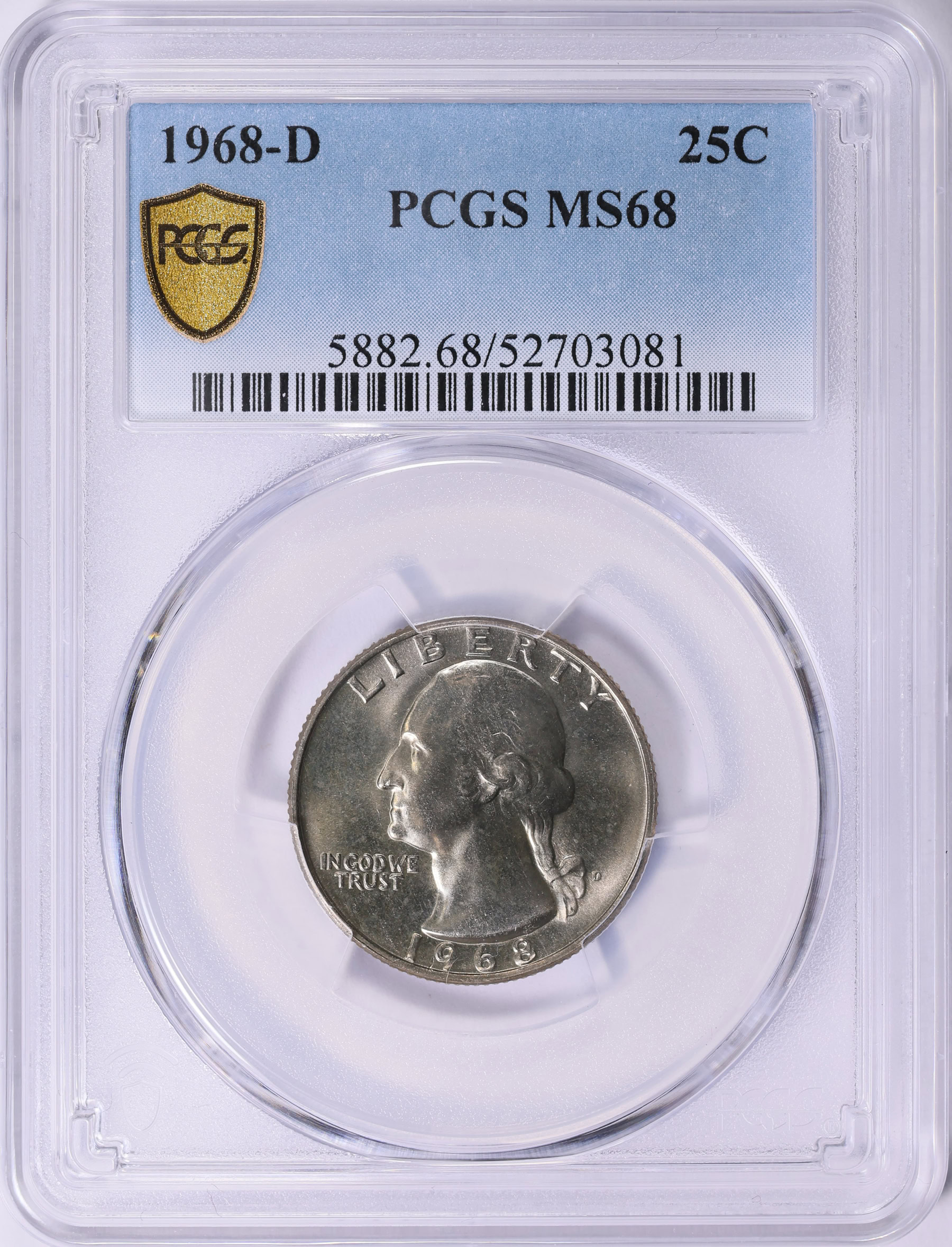 1968-D Washington Quarter PCGS MS-68 (Item 1859253) | GreatCollections ...