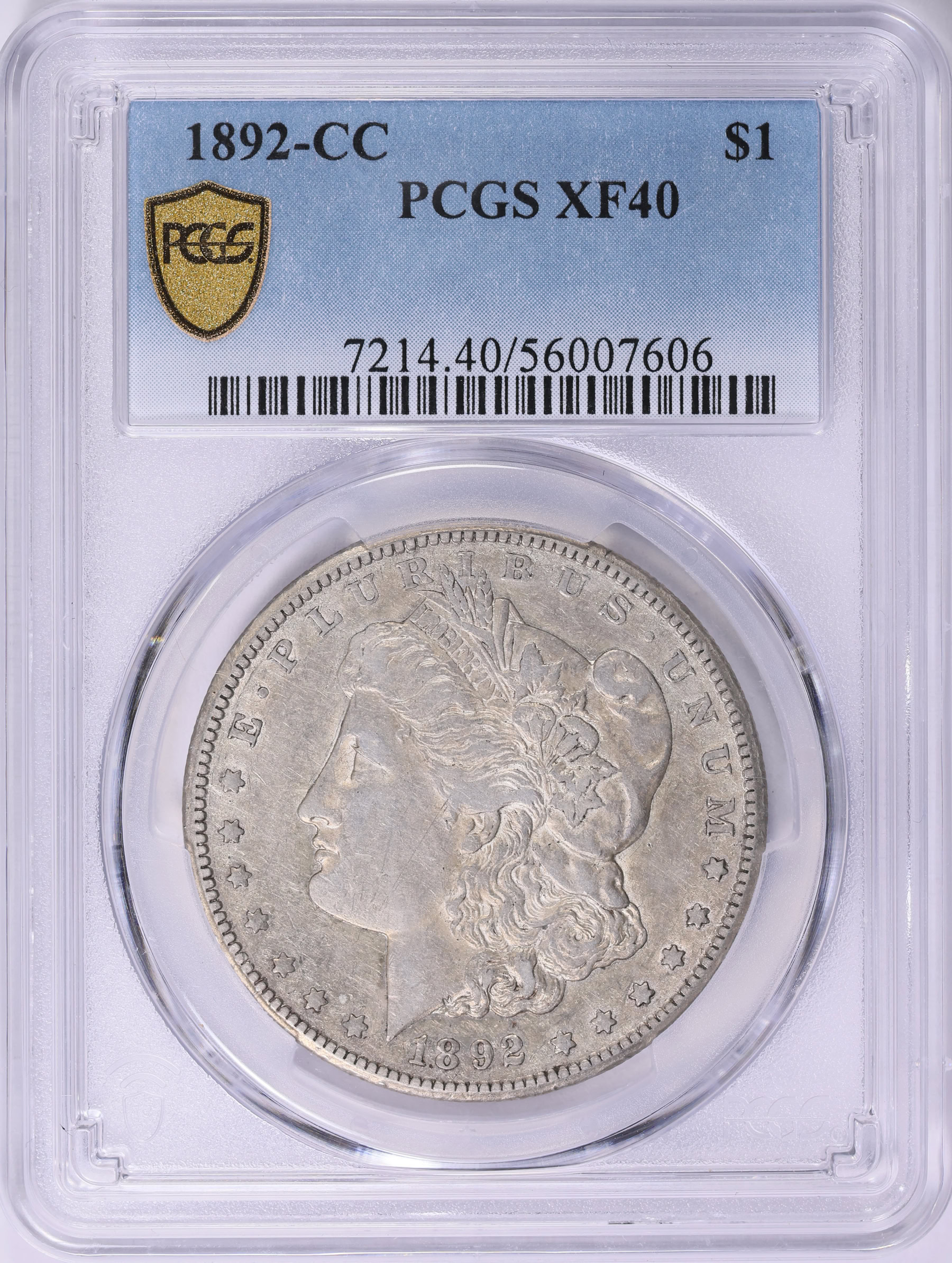 1892-CC Morgan Silver Dollar PCGS XF-40 (Item 1859305) | GreatCollections Coin Auctions