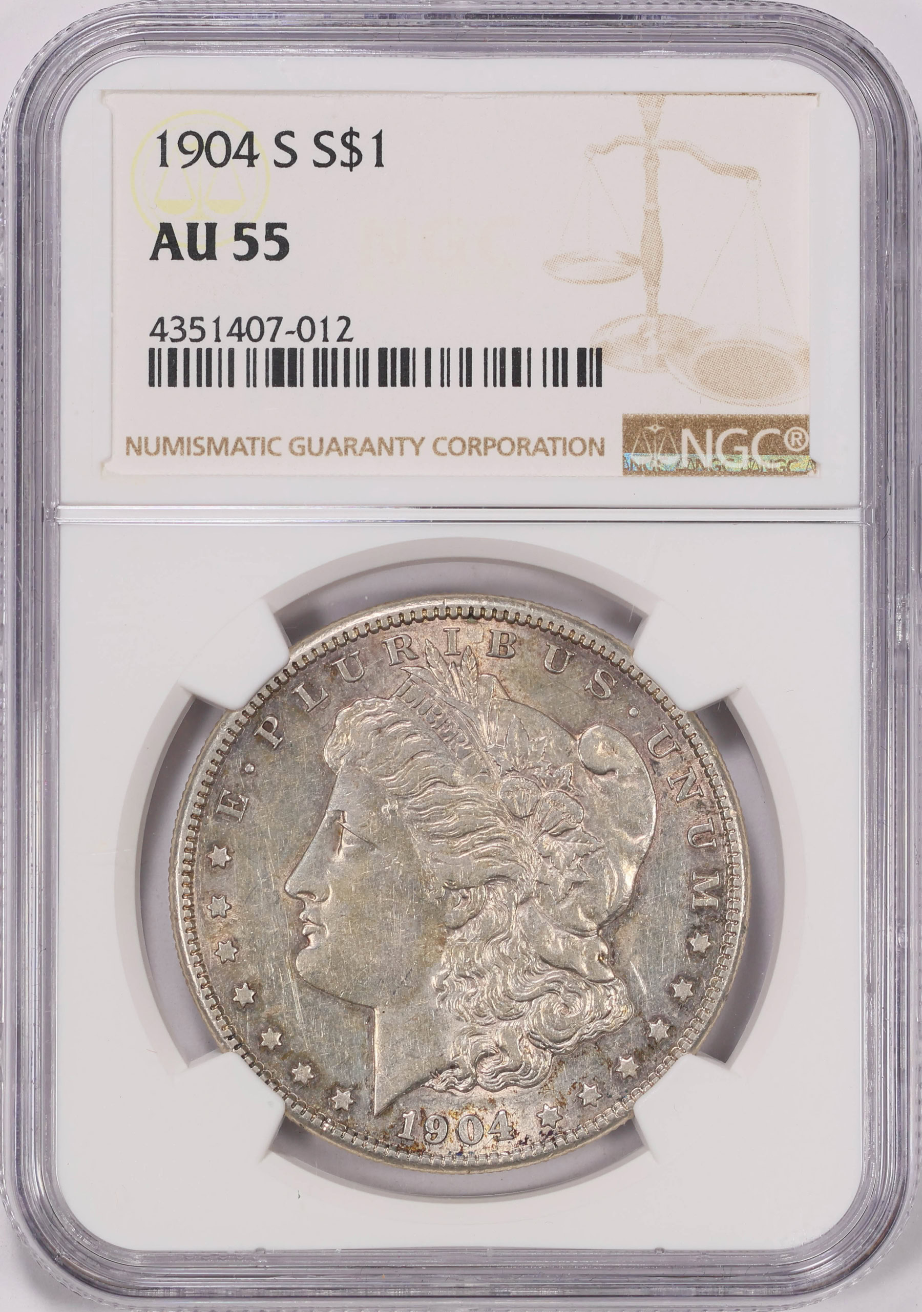 1904-S Morgan Silver Dollar NGC AU-55 (Item 1859334) | GreatCollections Coin Auctions