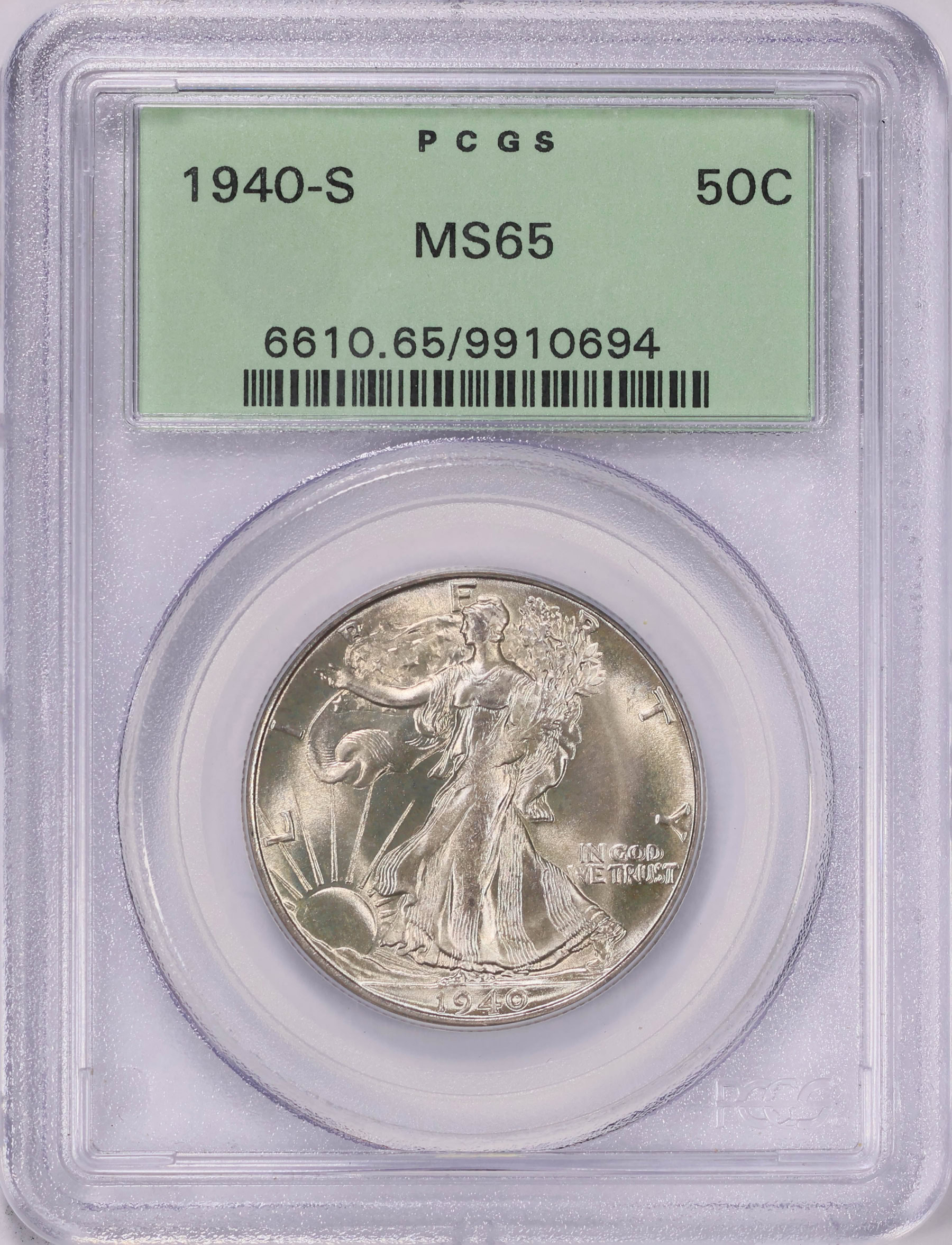 1940-S Walking Liberty Half Dollar PCGS MS-65 OGH (Item 1859355) | GreatCollections Coin Auctions
