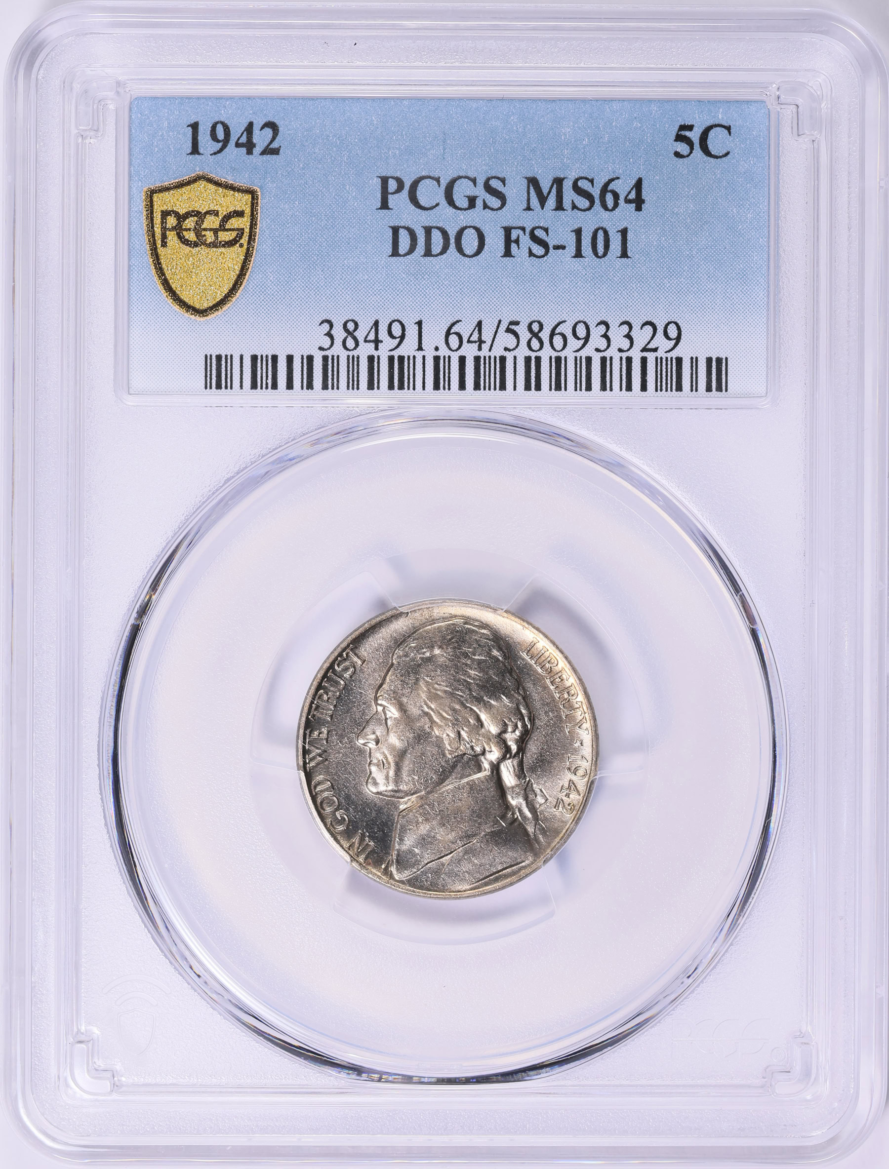 1942 Jefferson Nickel Type 1 DDO FS-101 PCGS MS-64 (Item 1859428) | GreatCollections Coin Auctions
