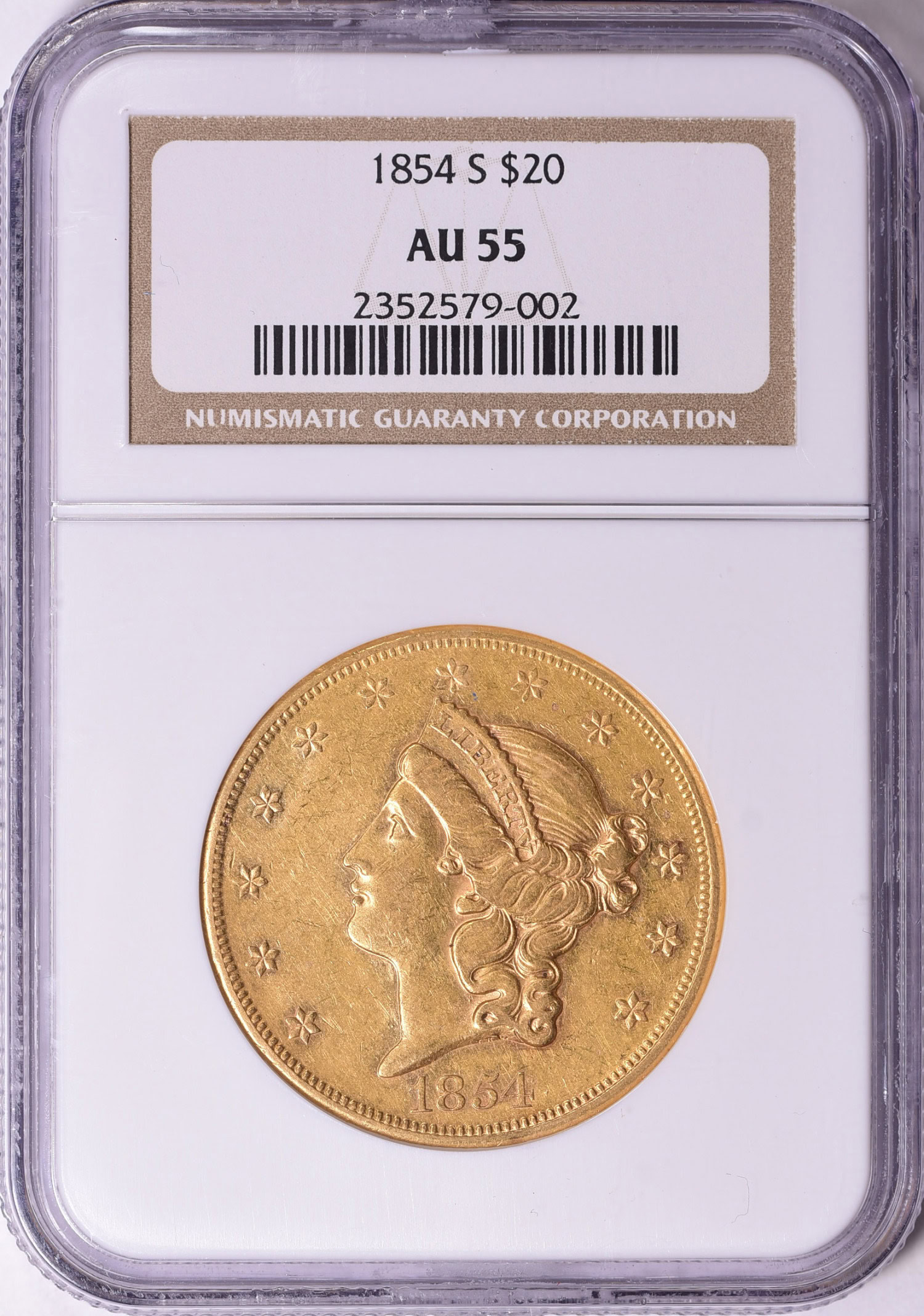 1854-S Liberty Gold Double Eagle NGC AU-55 (Item 1859456 ...