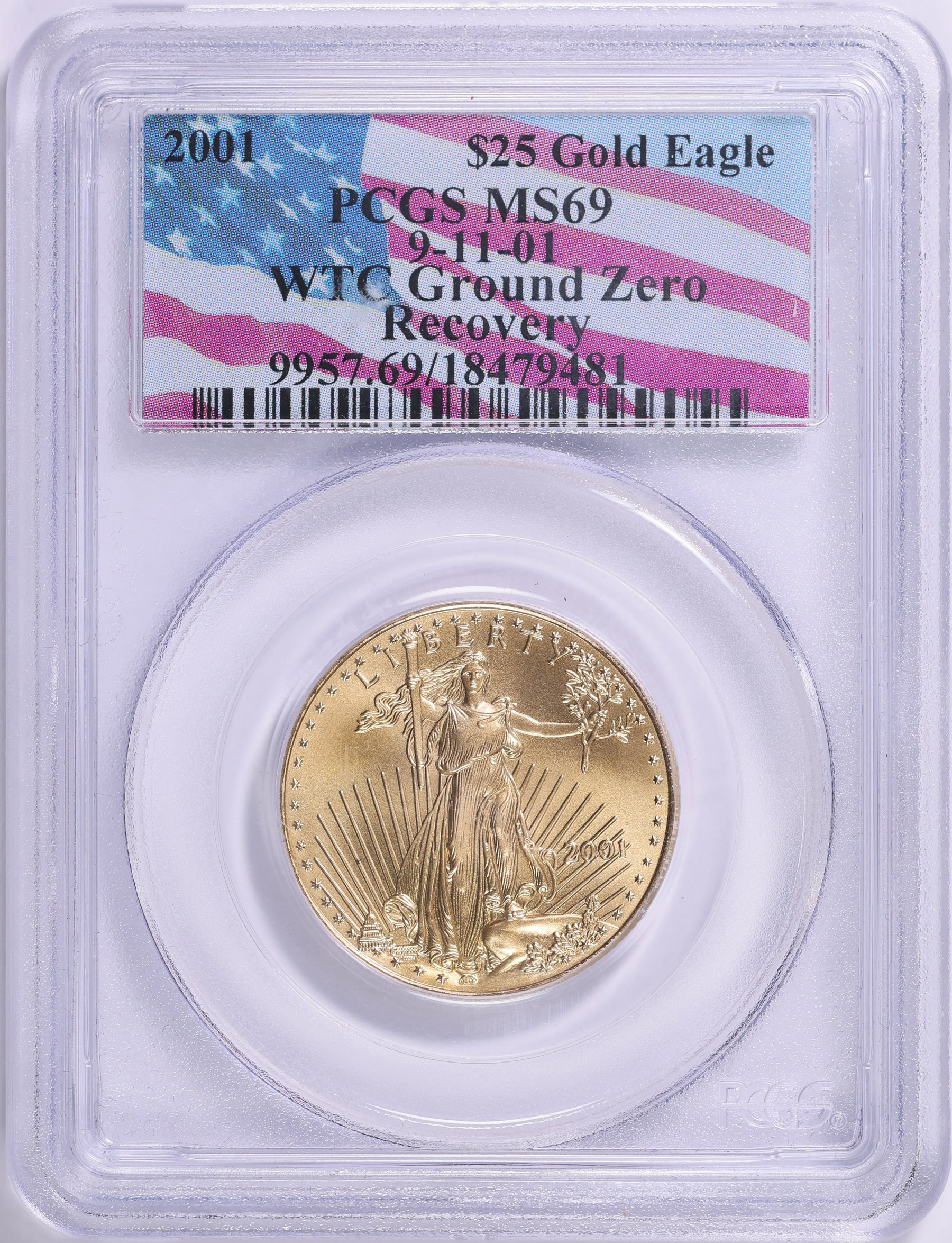 2001 $25 Half-Ounce Gold American Eagle WTC Ground Zero Recovery PCGS ...