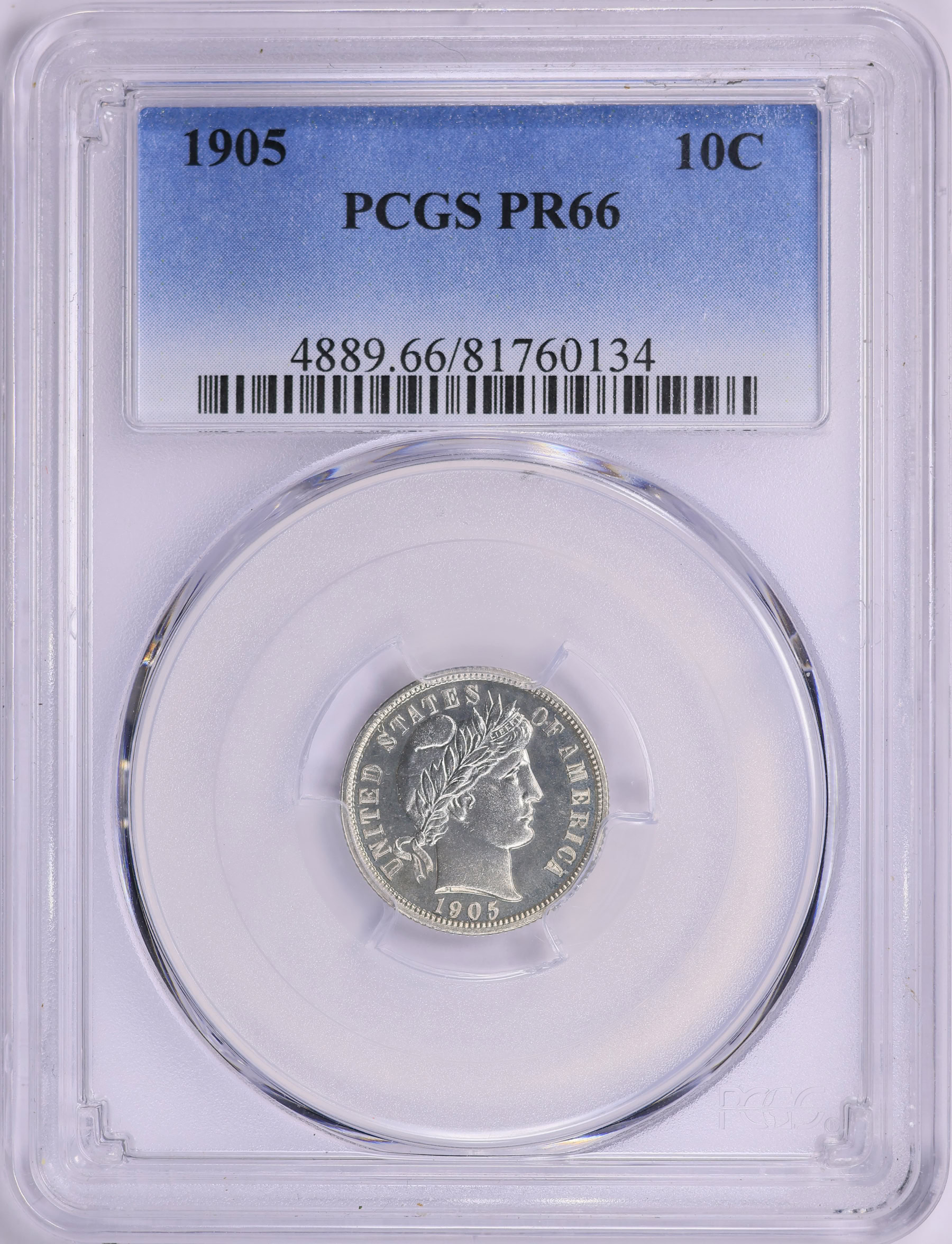 1905 Barber Dime PCGS Proof-66 (Item 1859483) | GreatCollections Coin ...